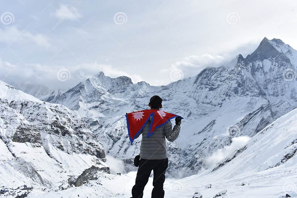 Winter stock image. Image of mountain, flag, winter - 144367651