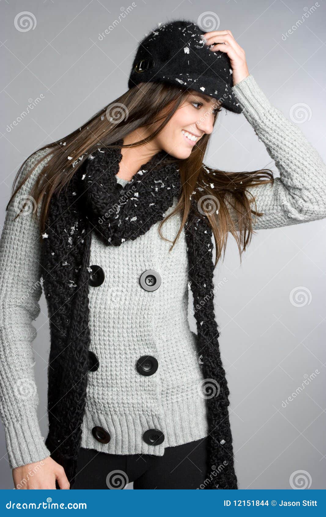 Winter Snow Girl stock photo. Image of gorgeous, wearing - 12151844
