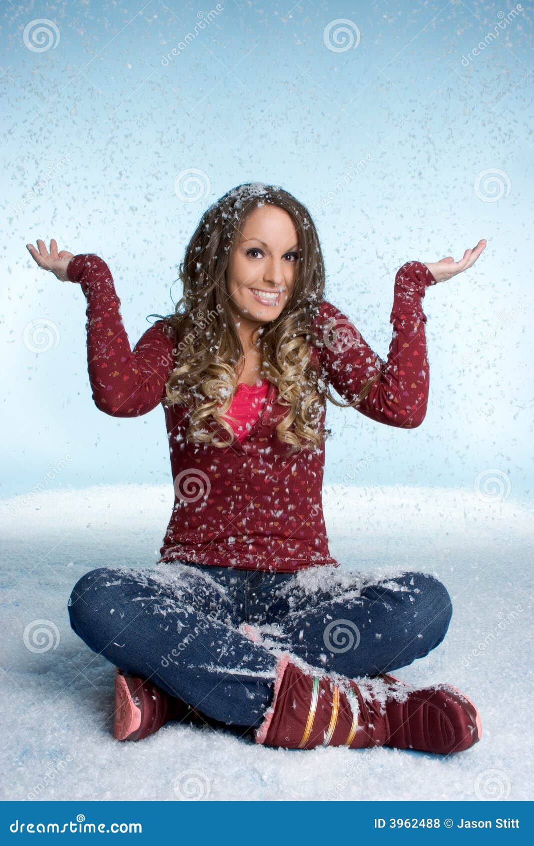 Winter Snow Girl stock photo. Image of young, playful - 3962488