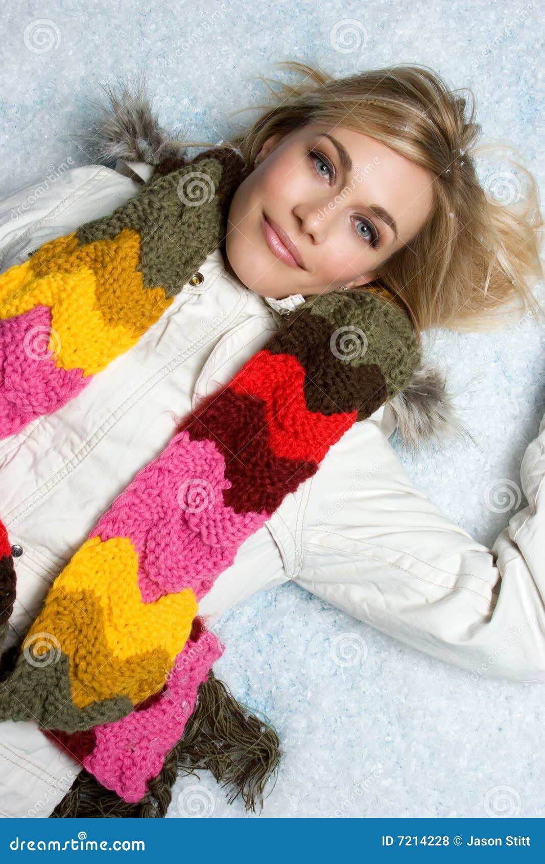 Winter Snow Girl stock photo. Image of flakes, warm, smile - 7214228