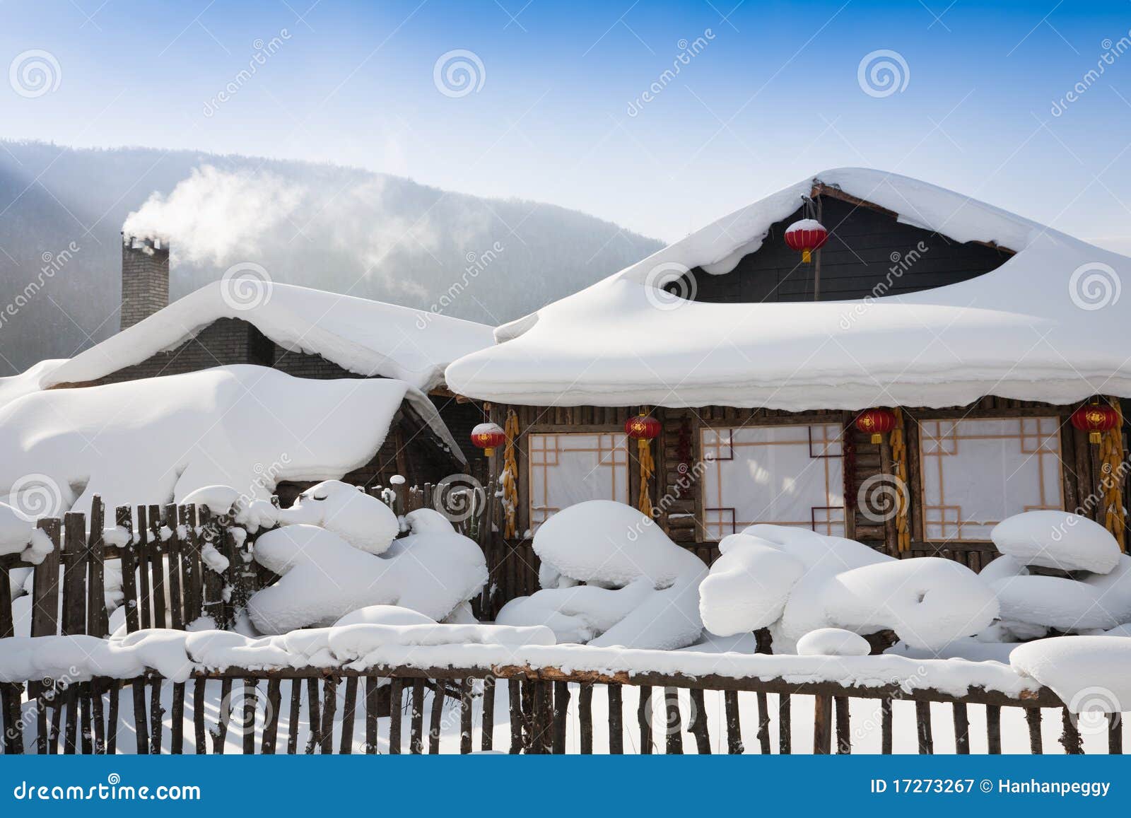 Winter snow house stock image. Image of china, chalet - 17273267