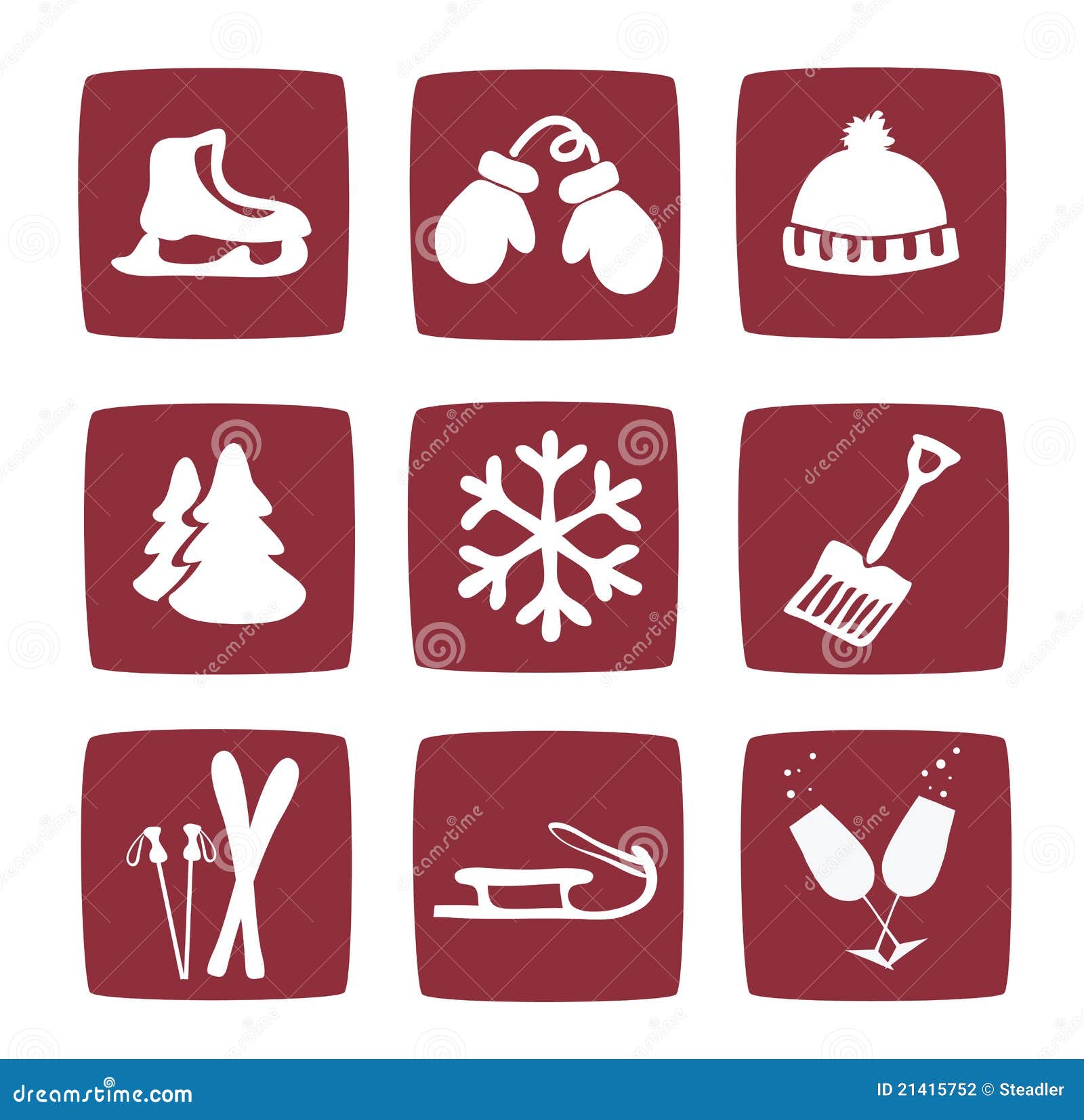 Winter and snow icons set stock illustration. Illustration of icon ...