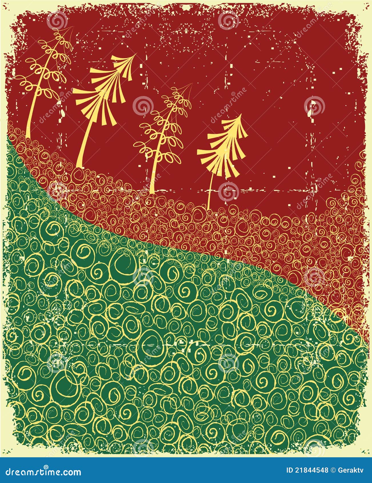 Winter Snow Landscape on Old Paper Texture Stock Vector - Illustration ...