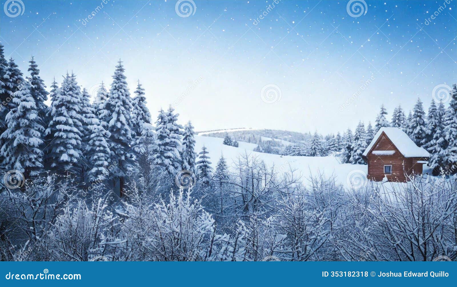Winter Snow Landscape with Trees and Mountains for Skiing Stock ...