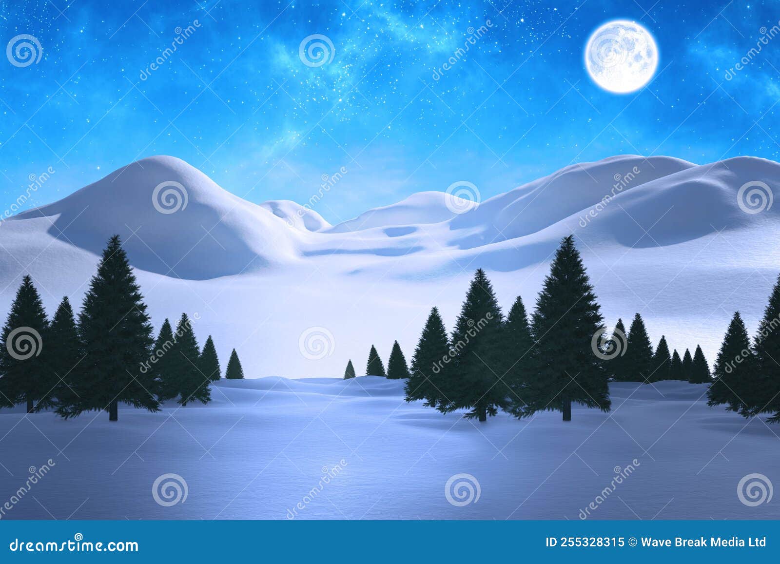 Winter snow scene stock illustration. Illustration of graphic - 255328315