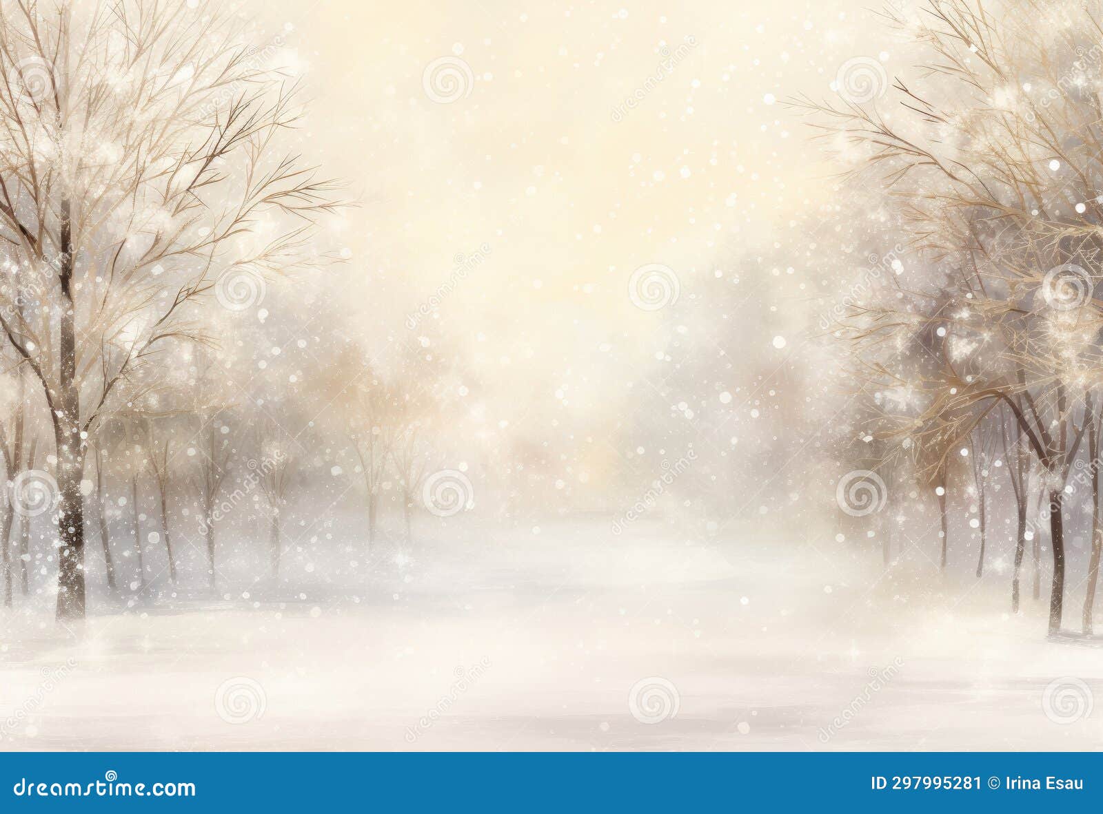 Winter Snow Scene with Silver Glitter Background Illustration, Copy ...