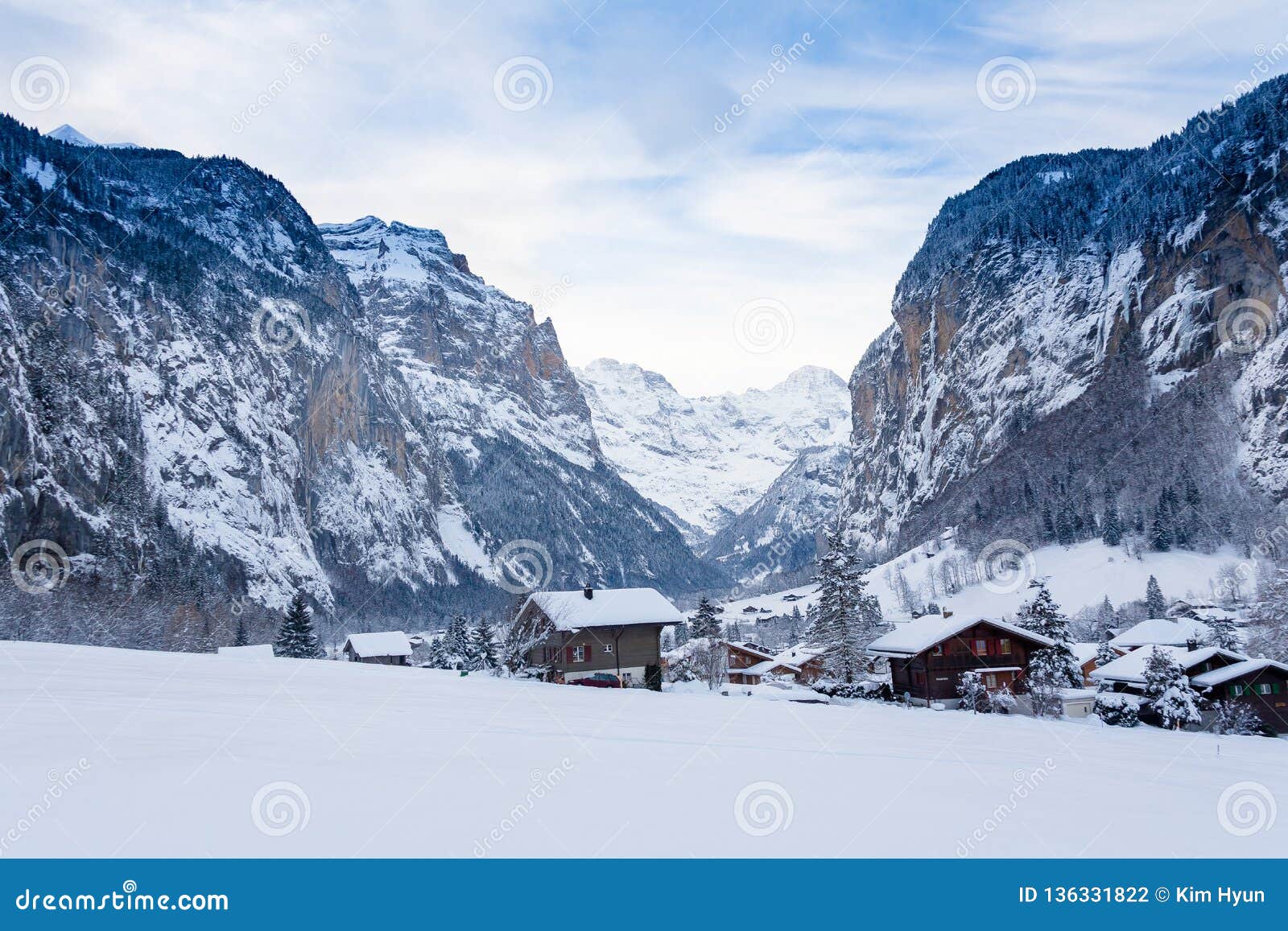 Winter and Snow in the Swiss Alps Stock Photo - Image of mountain ...