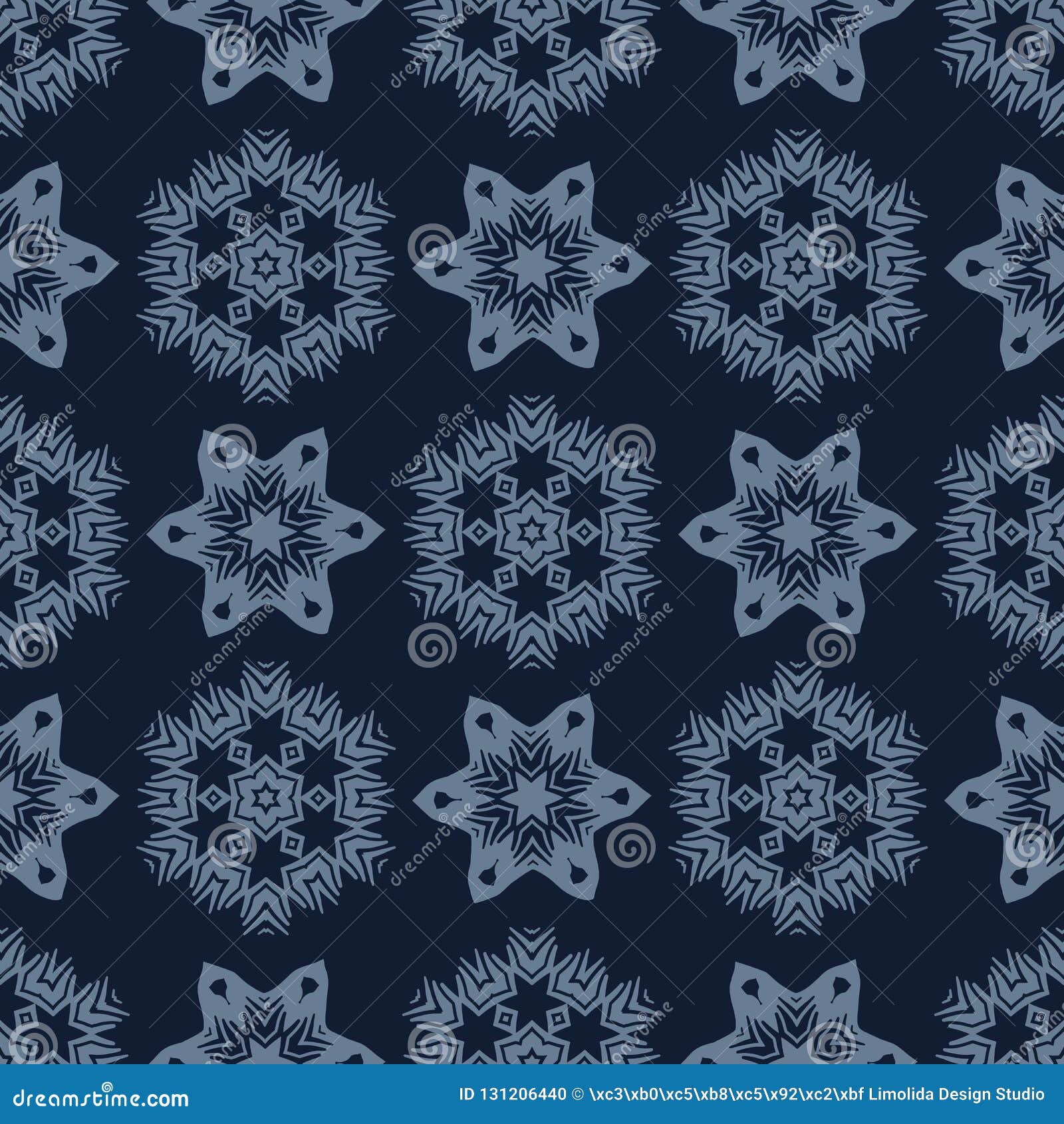 Winter Snow Texture Seamless Vector Pattern. Drawn Starry Snow Star ...