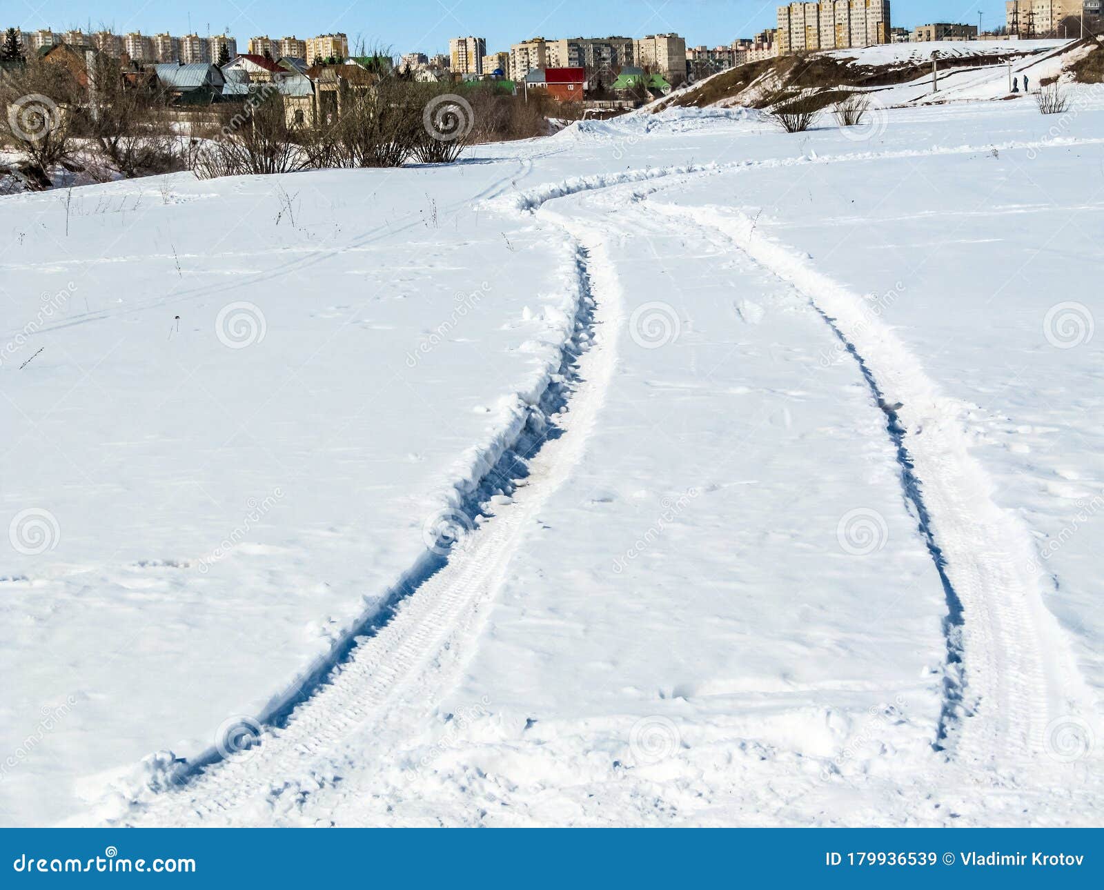 Snow track stock image. Image of pattern, blue, crystal - 179936539