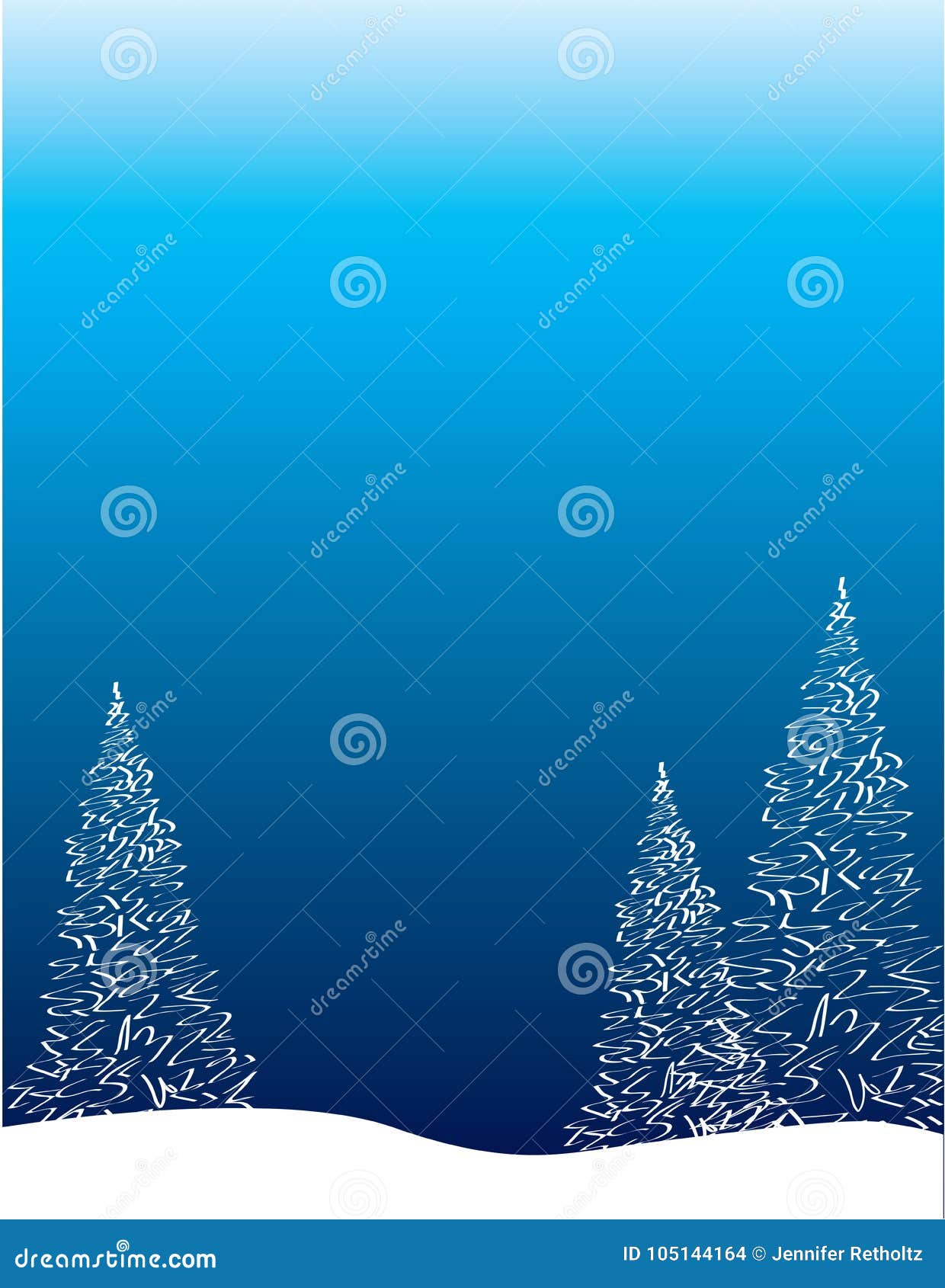 Winter Snow and Tree Background for Poster Stock Vector - Illustration ...