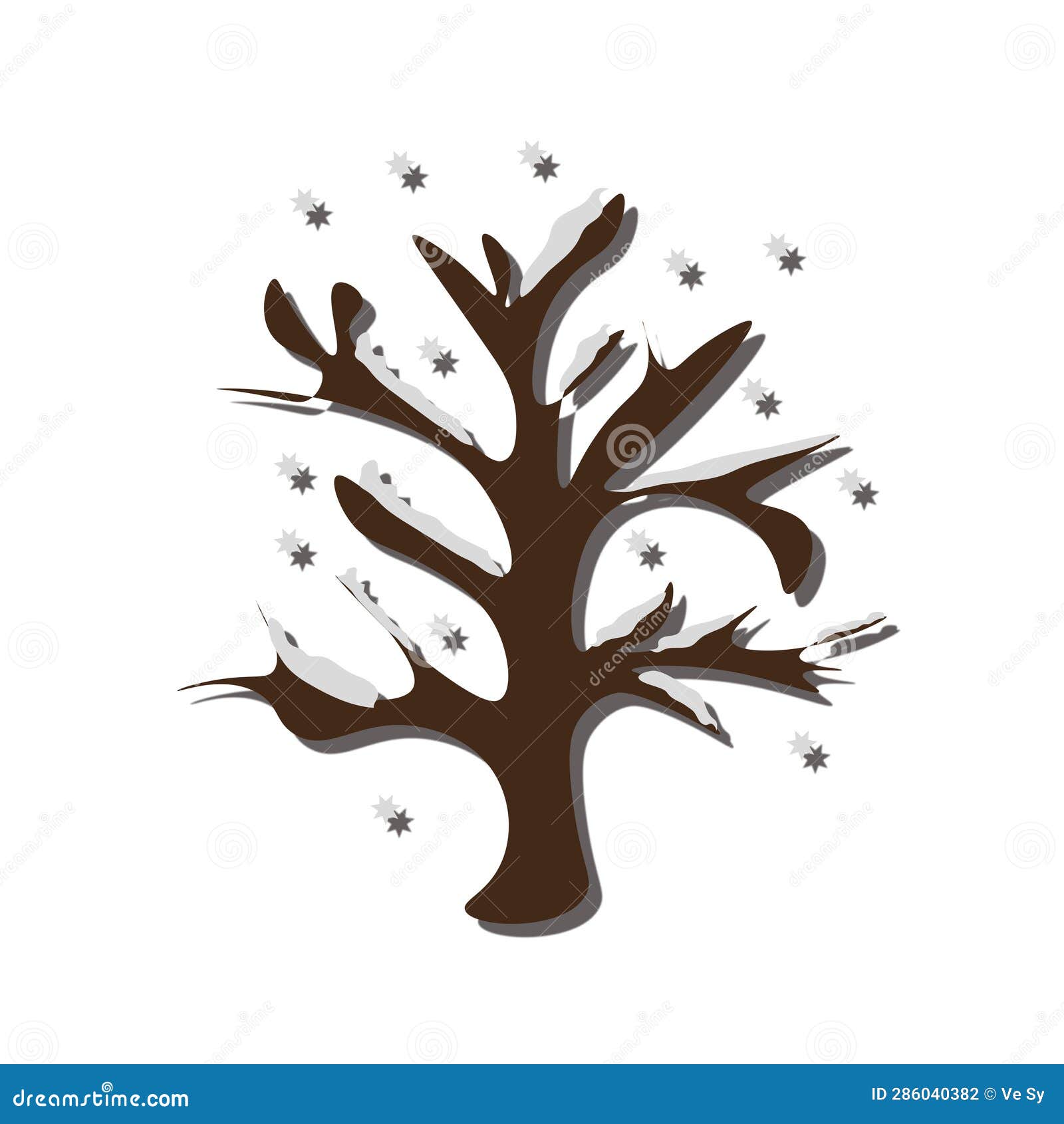 WINTER SNOW TREE stock illustration. Illustration of font - 286040382