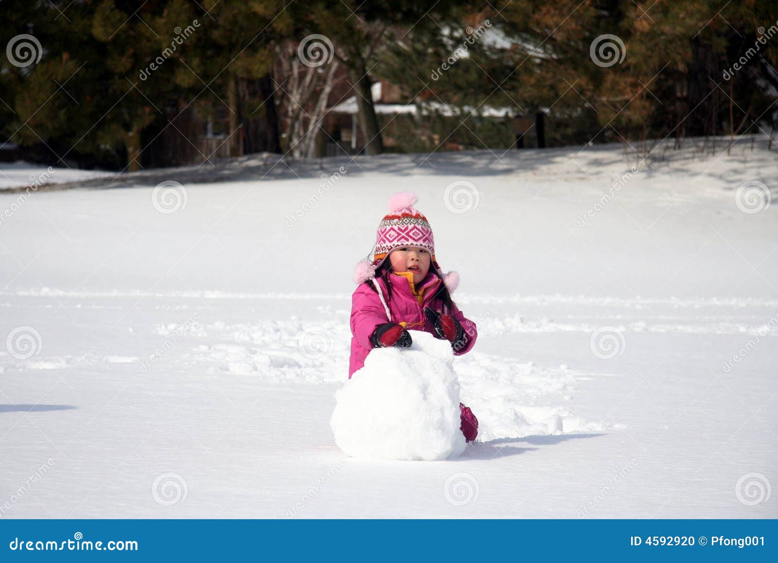 Winter Snowball stock photo. Image of snowman, asian, outdoor - 4592920