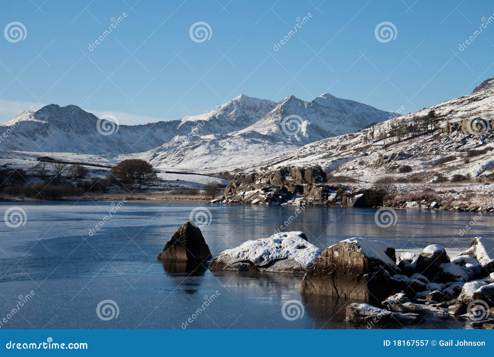 Winter in Snowdonia stock image. Image of snowdonia, lake - 18167557