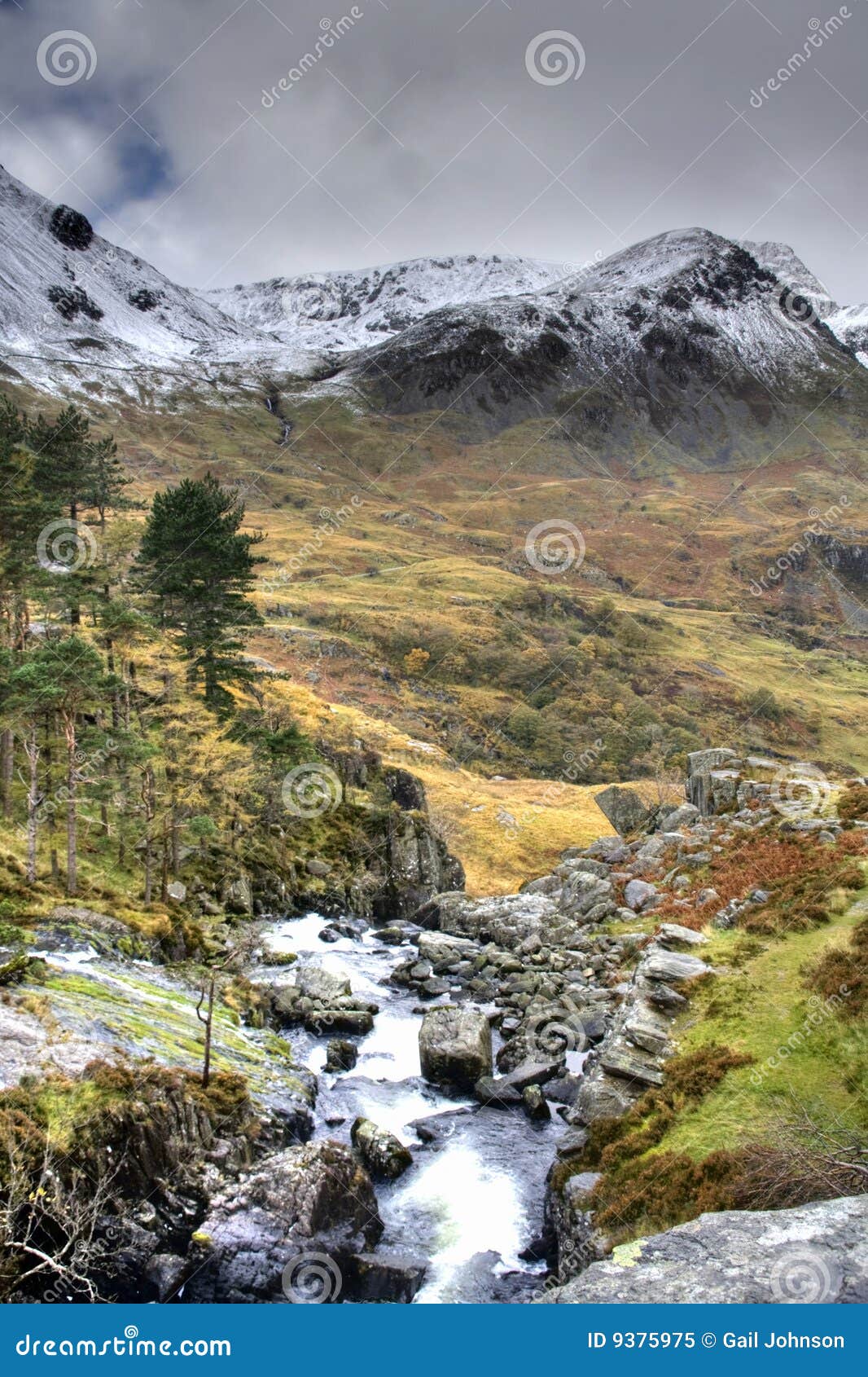 Winter in Snowdonia stock image. Image of britain, autumn - 9375975
