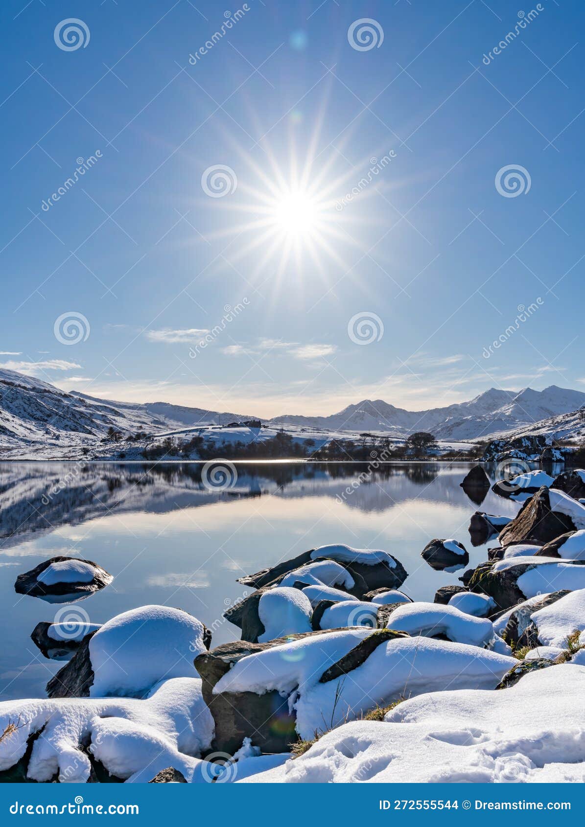 Winter in Snowdonia after a Fall of Snow Stock Photo - Image of ...