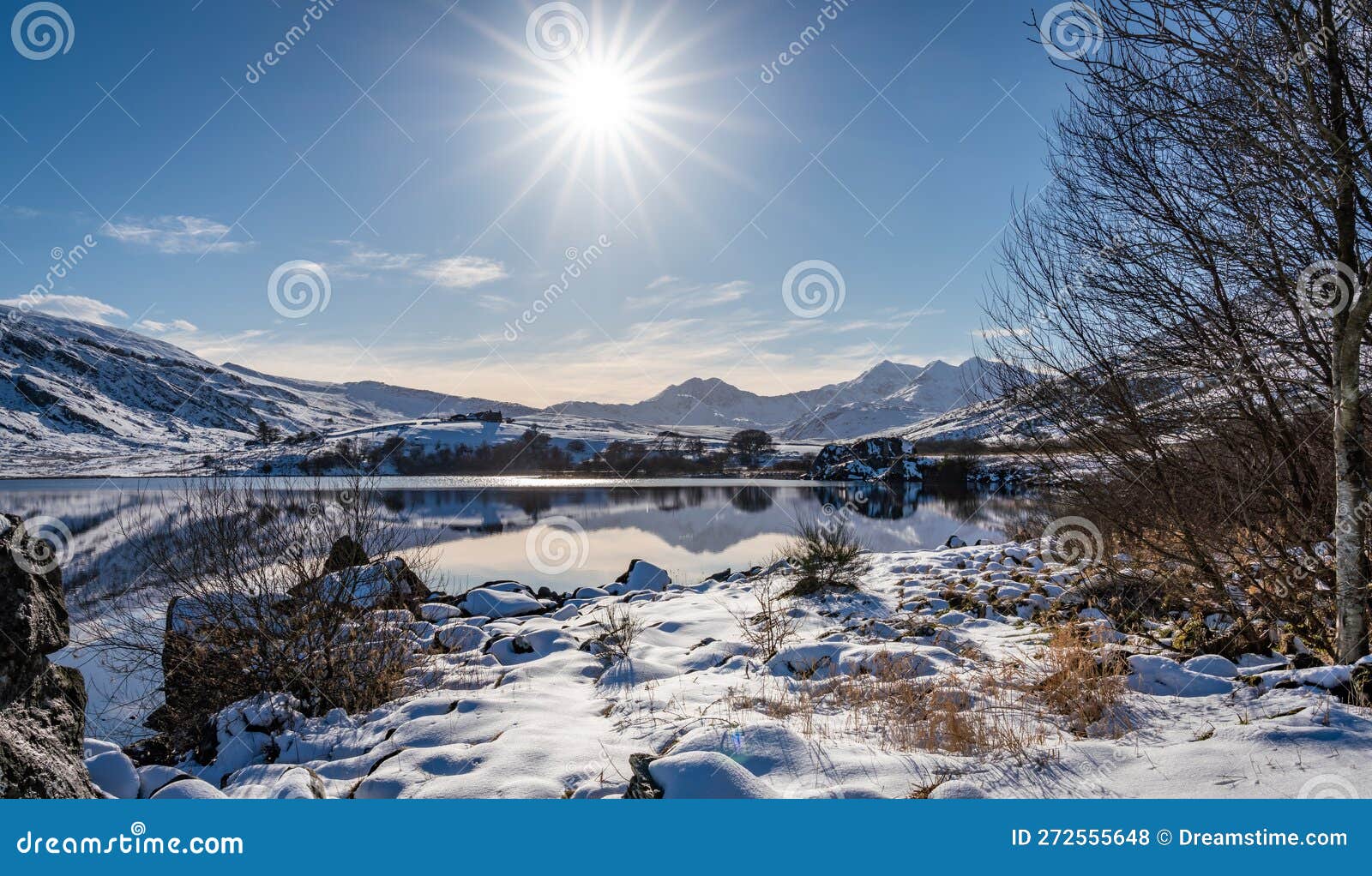 Winter in Snowdonia after a Fall of Snow Stock Photo - Image of frozen ...