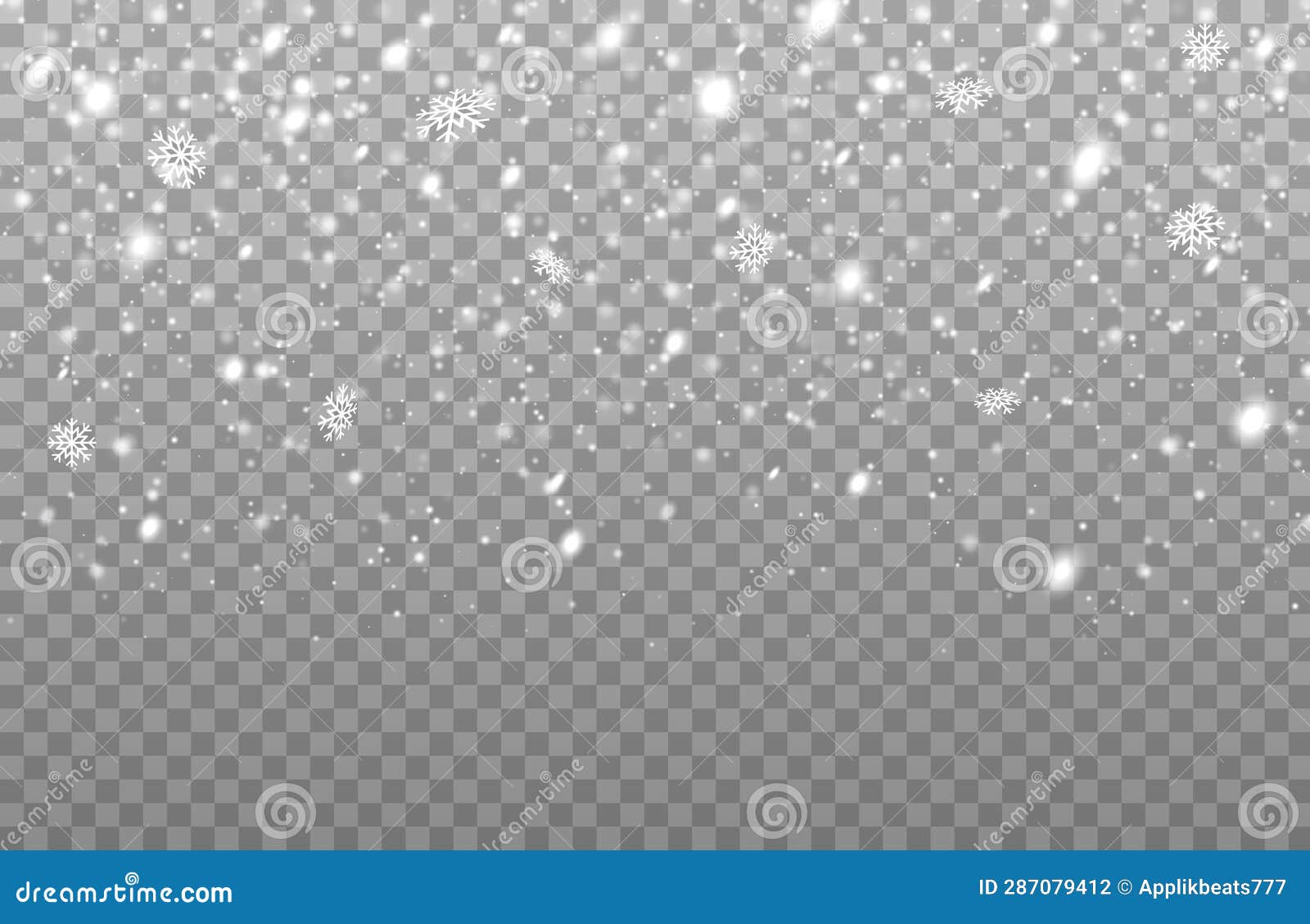 Snowfall Realistic On Transparent Backdrop. Christmas Falling ...