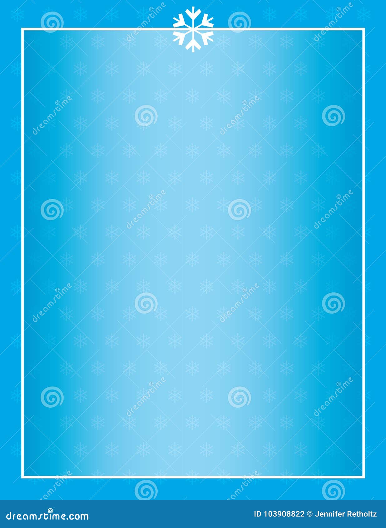 Winter Snowflake Background Poster with Border Stock Illustration ...