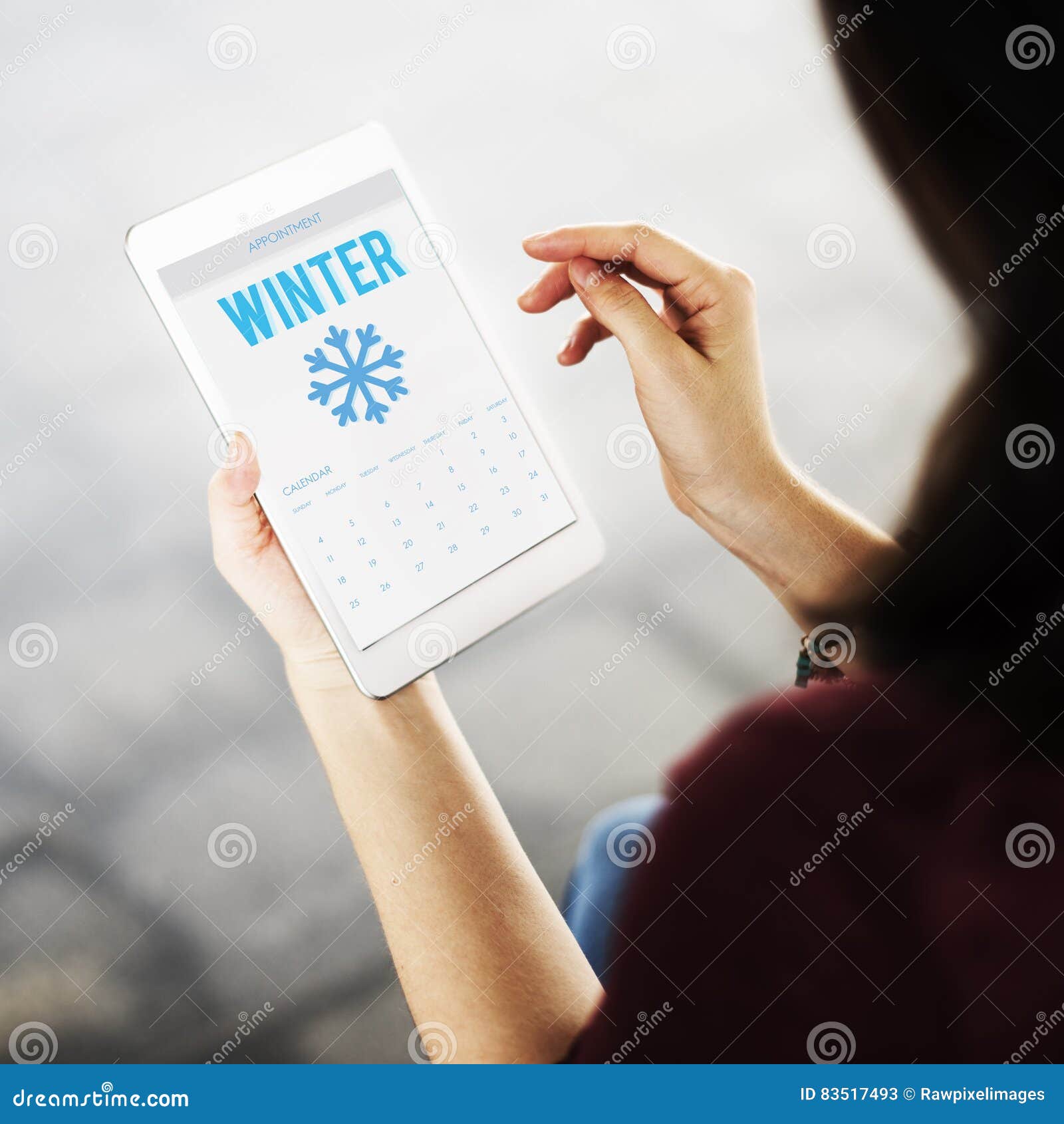 Winter Snowflake Cold Calendar Concept Stock Image - Image of planner ...