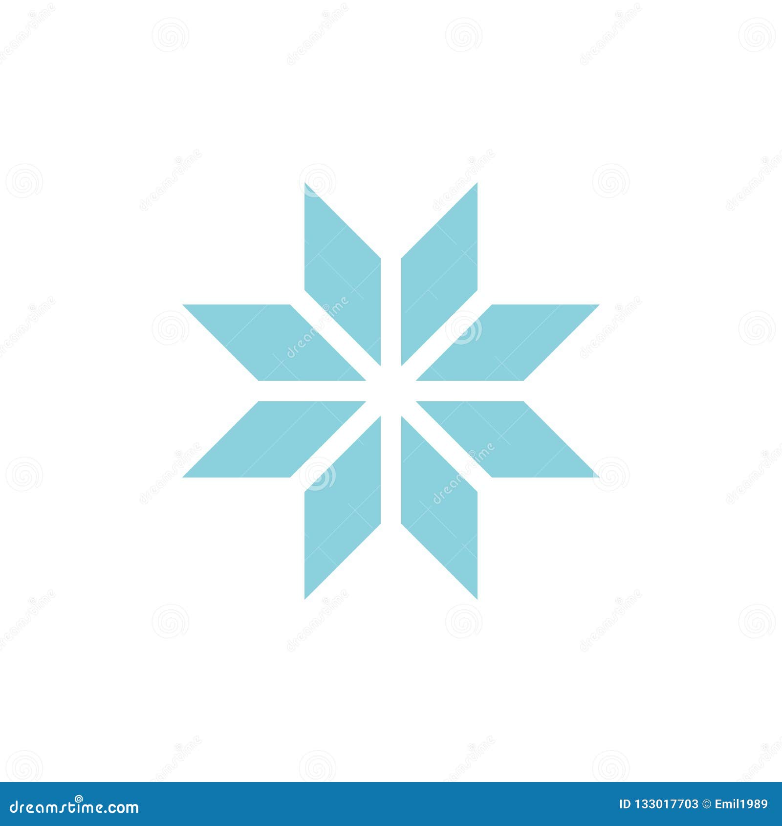 Winter snowflake romb icon stock illustration. Illustration of rays ...