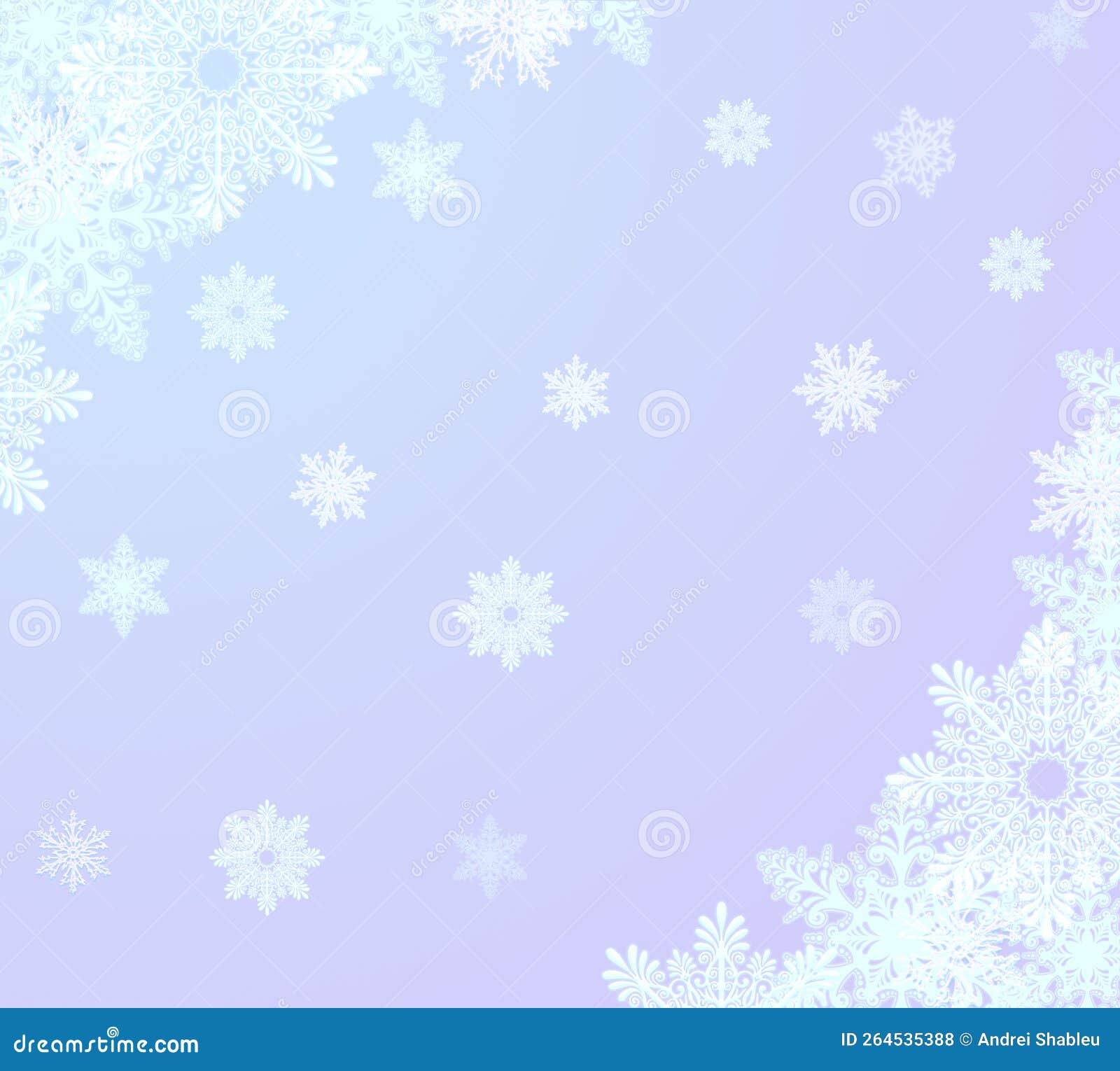 Winter Snowflakes Frame Illustration on Light Purple Background Stock ...