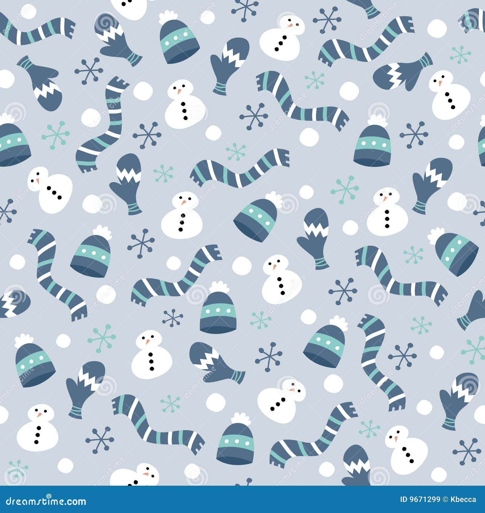 Winter Snowman Seamless Pattern Stock Vector - Illustration of snowmen ...