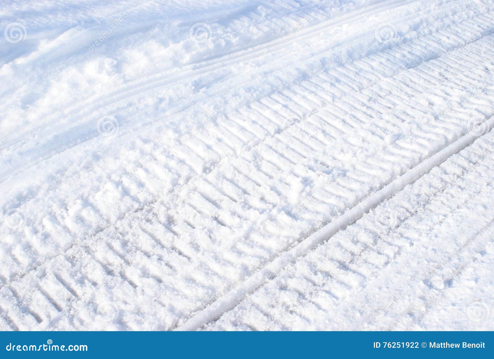 Winter Snowmobile Tracks stock photo. Image of ground - 76251922