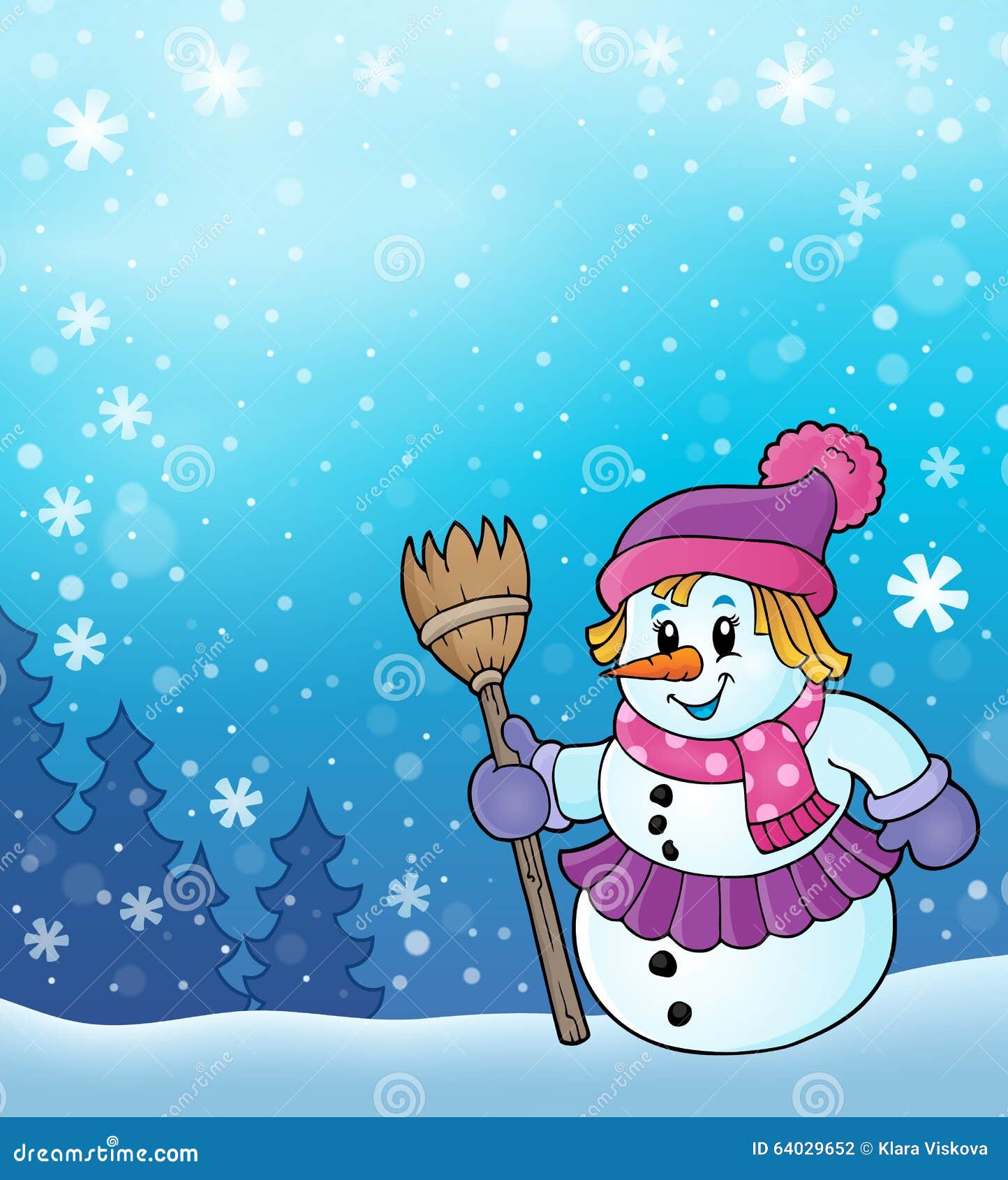 Winter Snowwoman Topic Image 5 Stock Vector - Illustration of ...