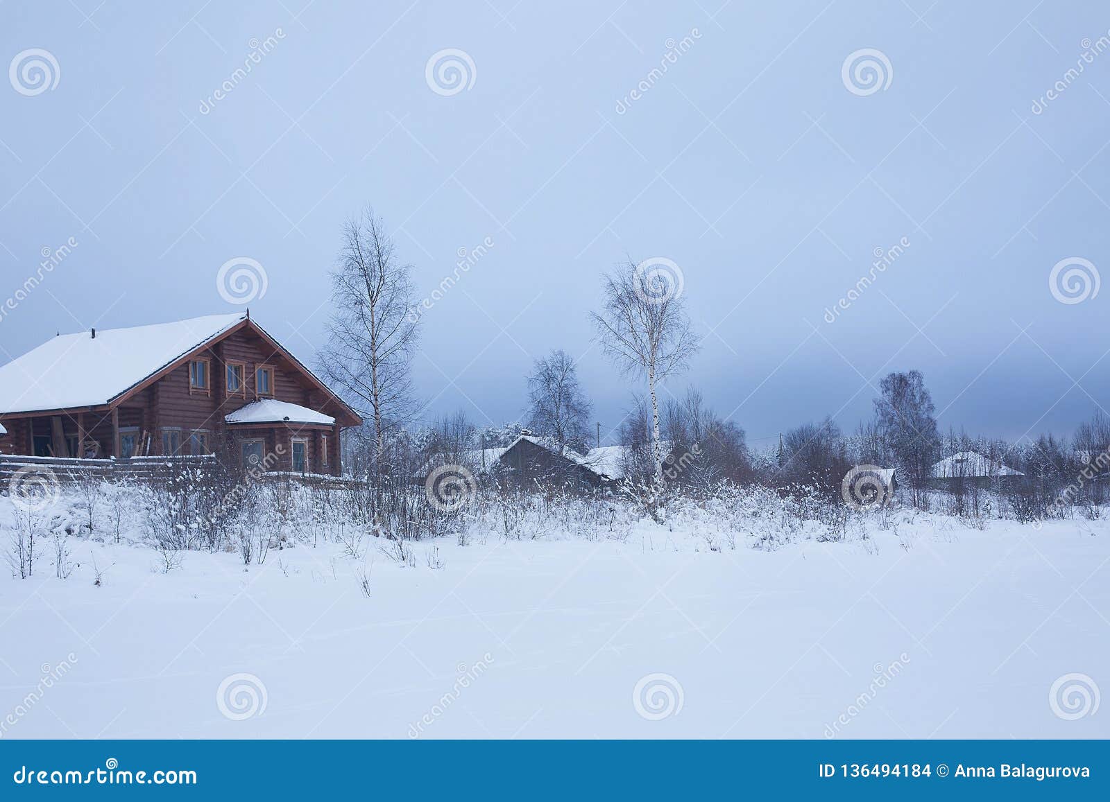 Winter countryside snowy stock photo. Image of scenery - 136494184