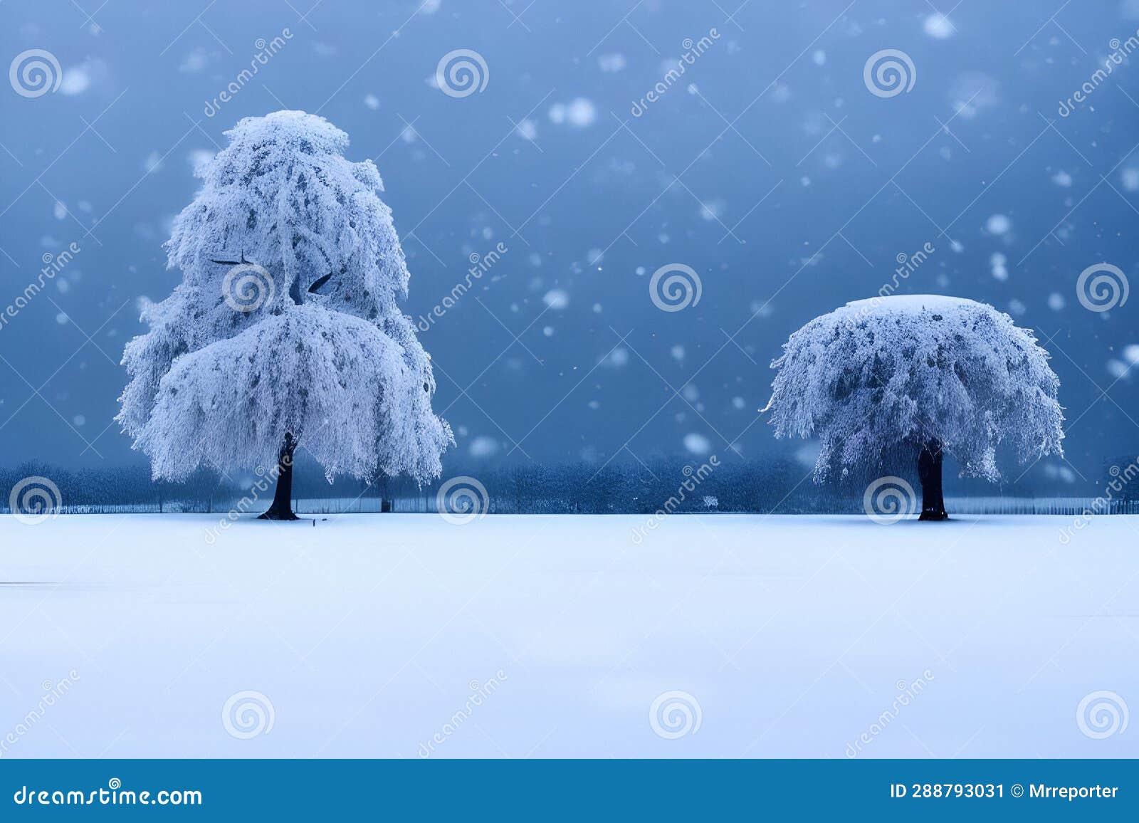 Winter Snowy Trees AI Generated Stock Illustration - Illustration of ...