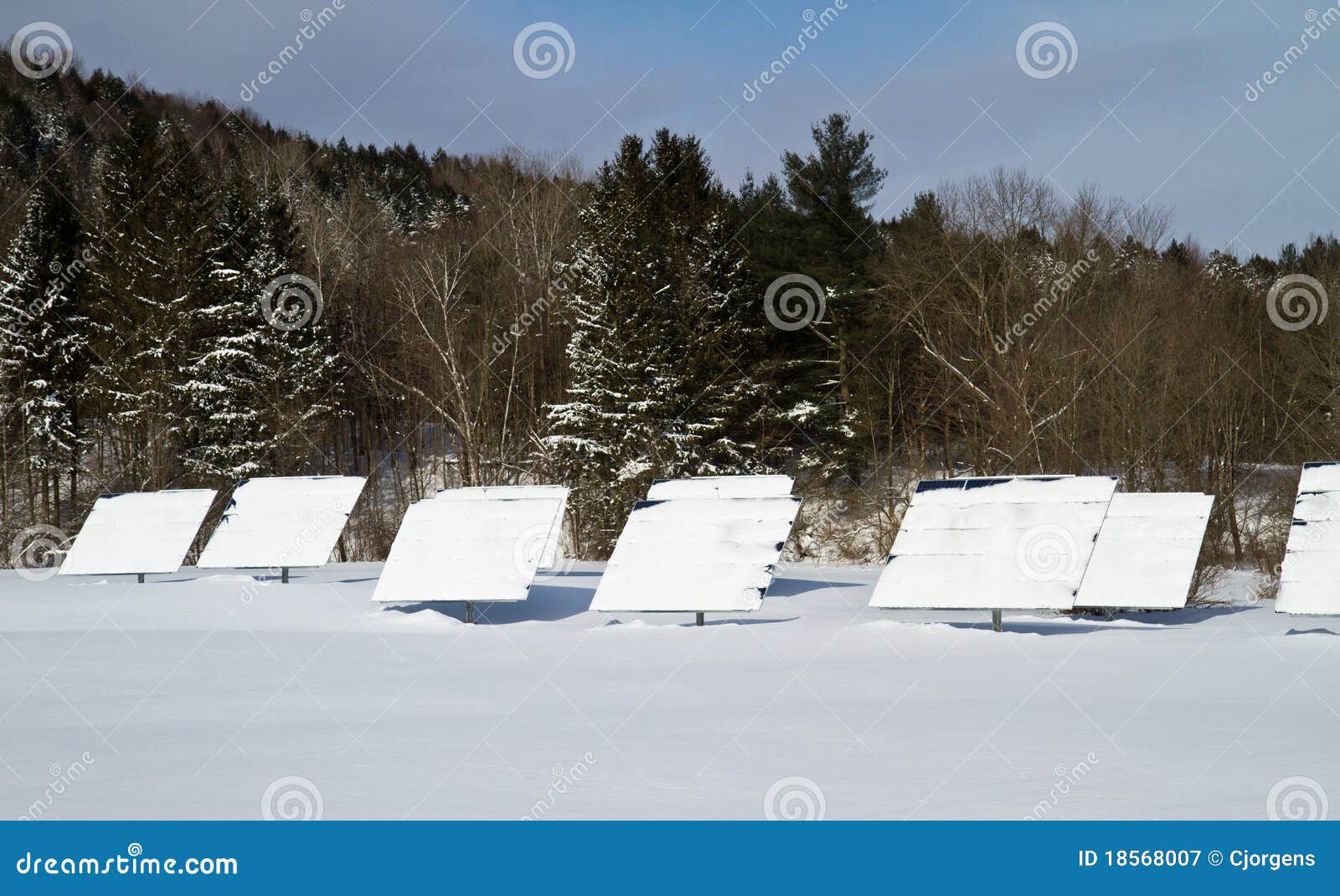 Winter solar panels stock image. Image of conductors - 18568007