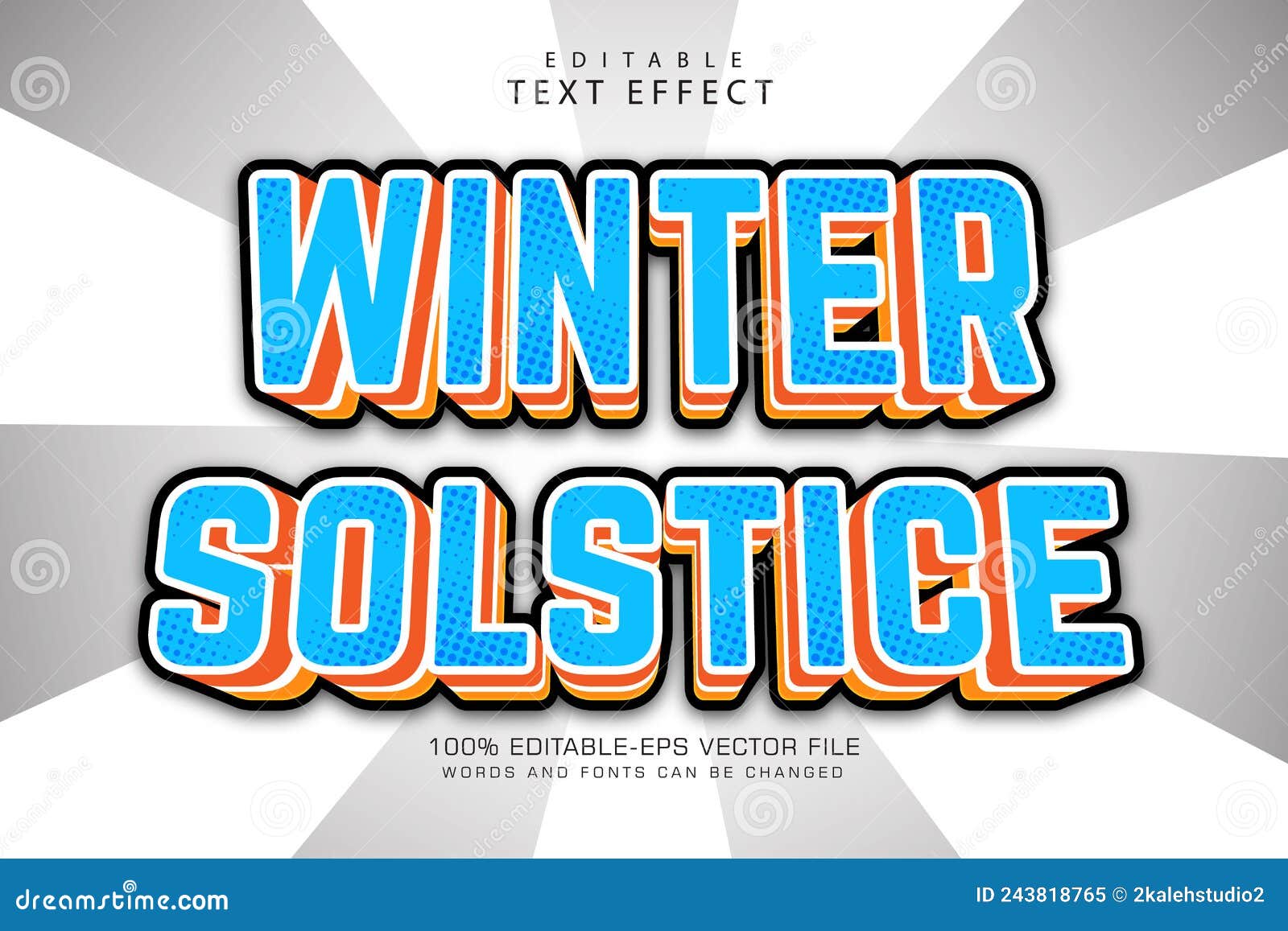 Winter Solstice Editable Text Effect 3 Dimension Comic Style Stock ...