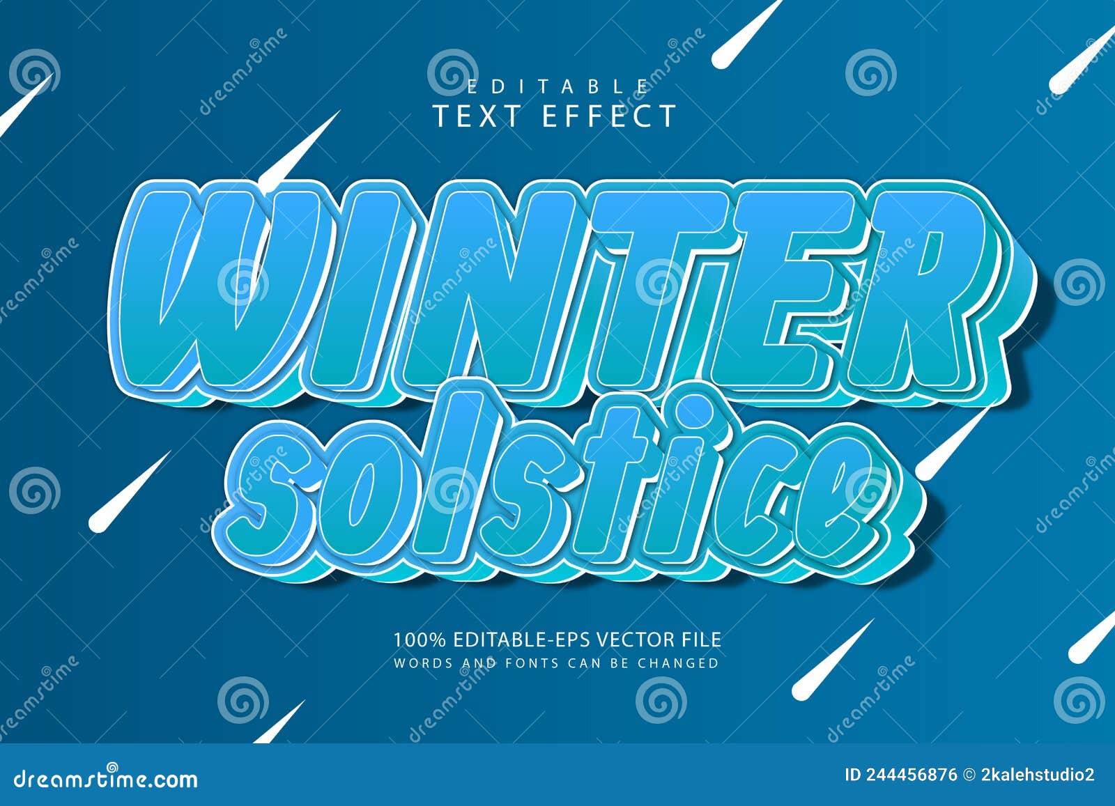 Winter Solstice Editable Text Effect 3 Dimension Emboss Cartoon Style ...