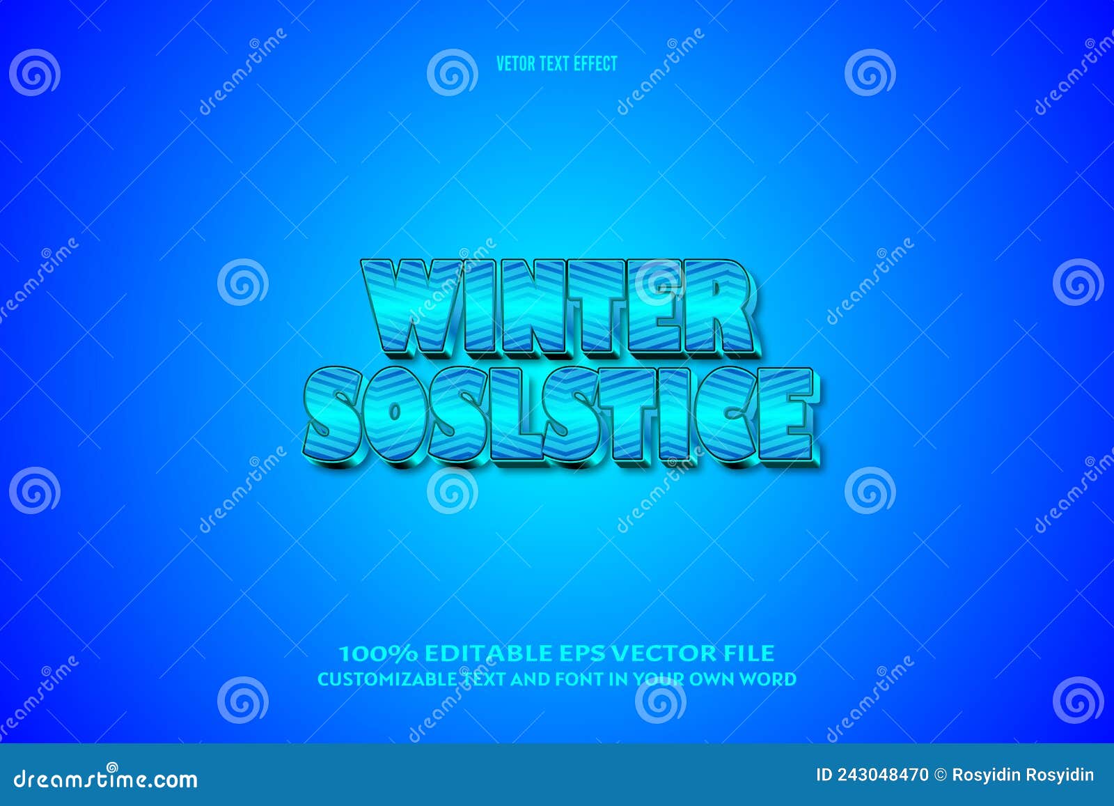Winter Solstice Editable Text Effect 3 Dimension Emboss Modern Style Stock Vector - Illustration ...