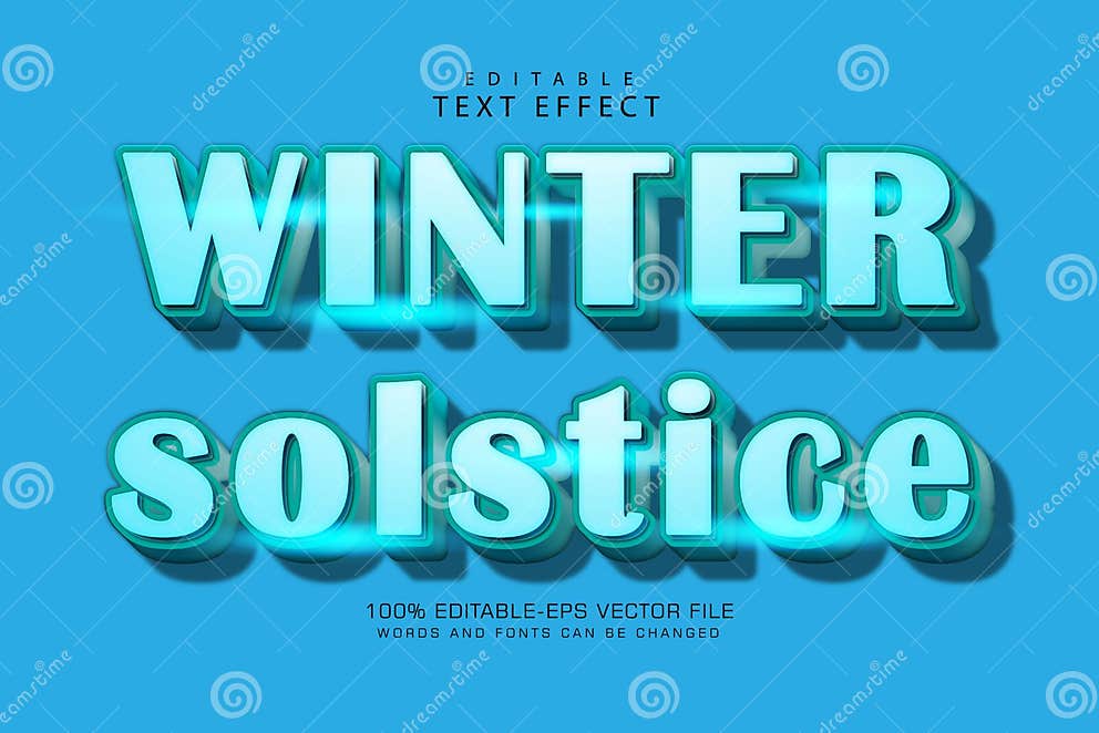 Winter Solstice Editable Text Effect 3 Dimension Emboss Modern Style Stock Vector - Illustration ...