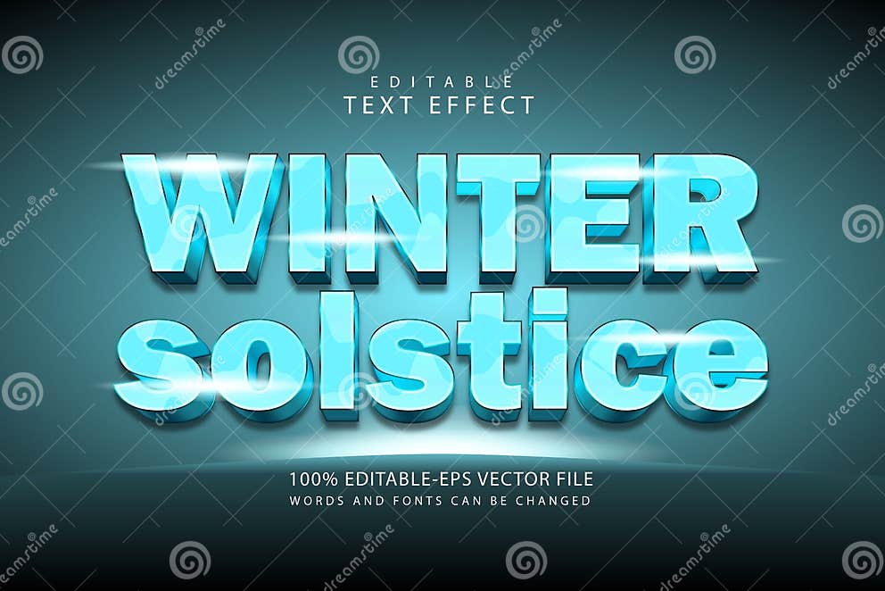 Winter Solstice Editable Text Effect 3 Dimension Modern Style Stock ...