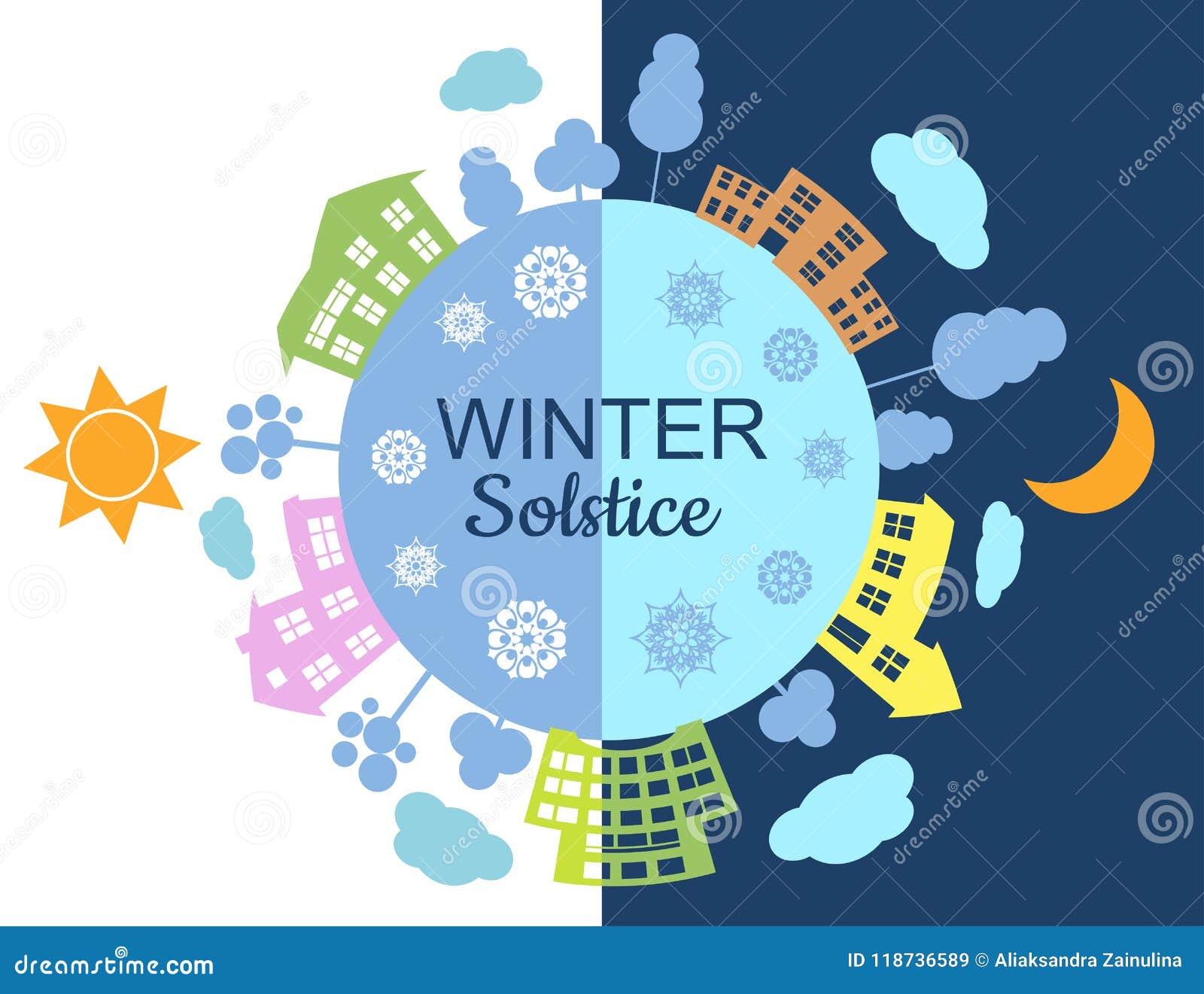 Winter Solstice Illustration Stock Vector - Illustration of longest ...