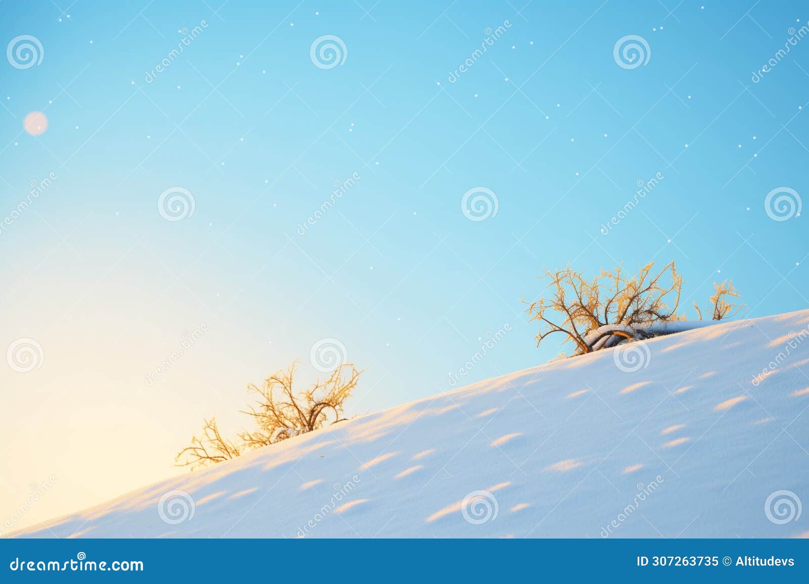 Winter Solstice Snow on a Hillside Stock Image - Image of tranquility ...