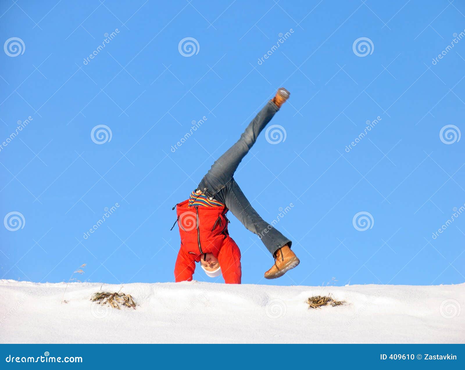 Winter Somersault stock photo. Image of active, arms, bank - 409610
