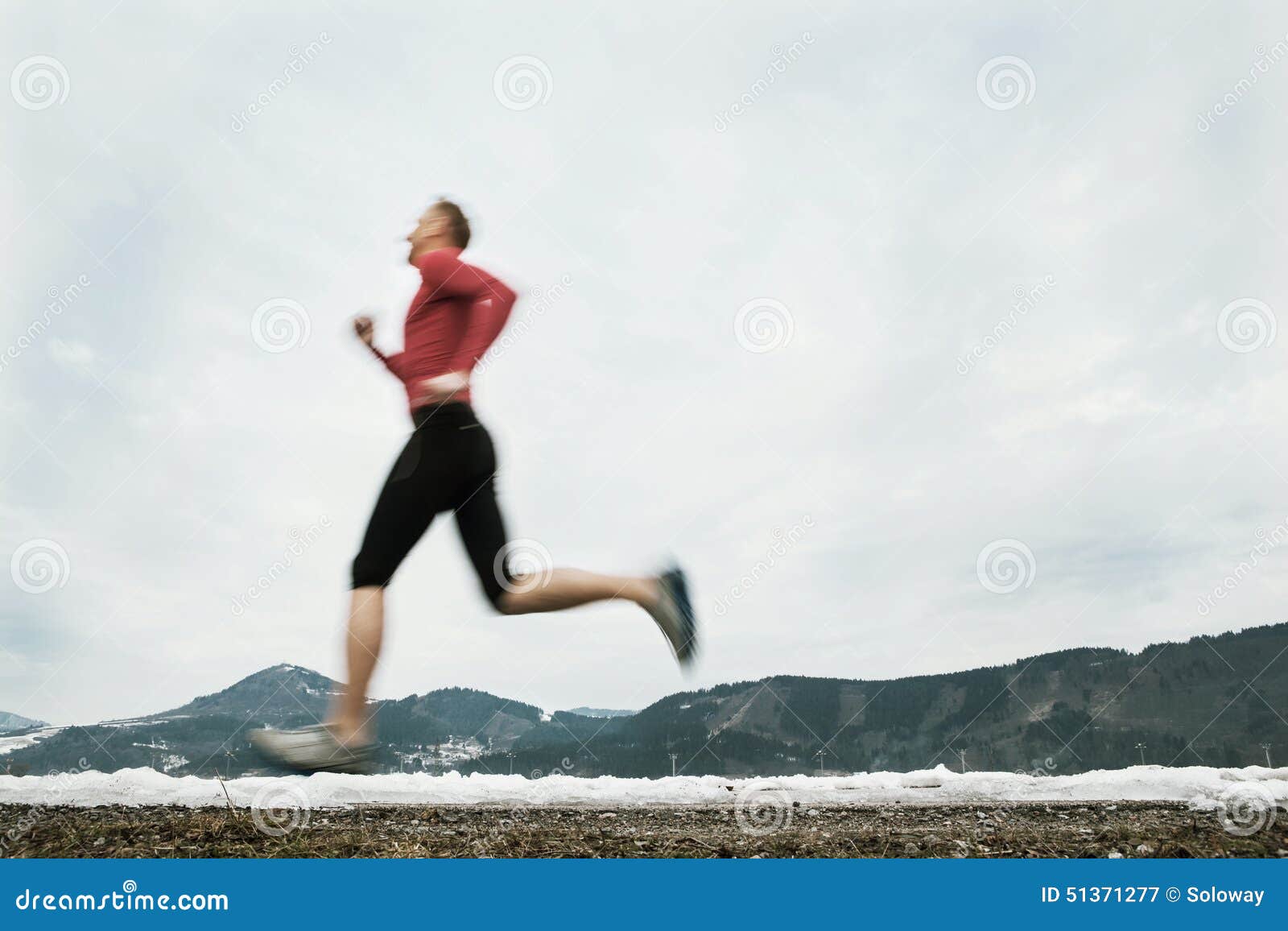 Winter speed runner stock image. Image of asphalt, body - 51371277