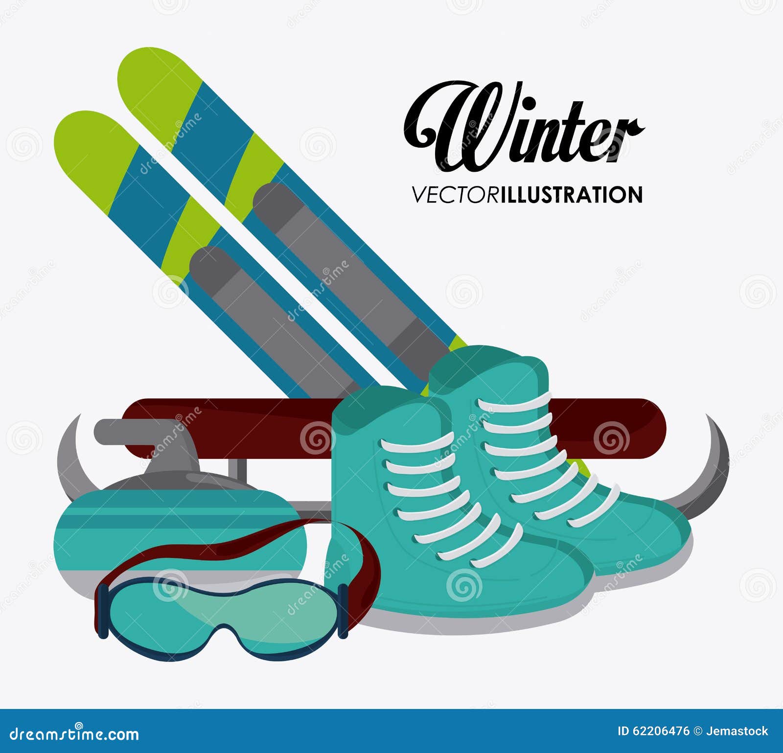 Winter Sport design stock vector. Illustration of equipment - 62206476