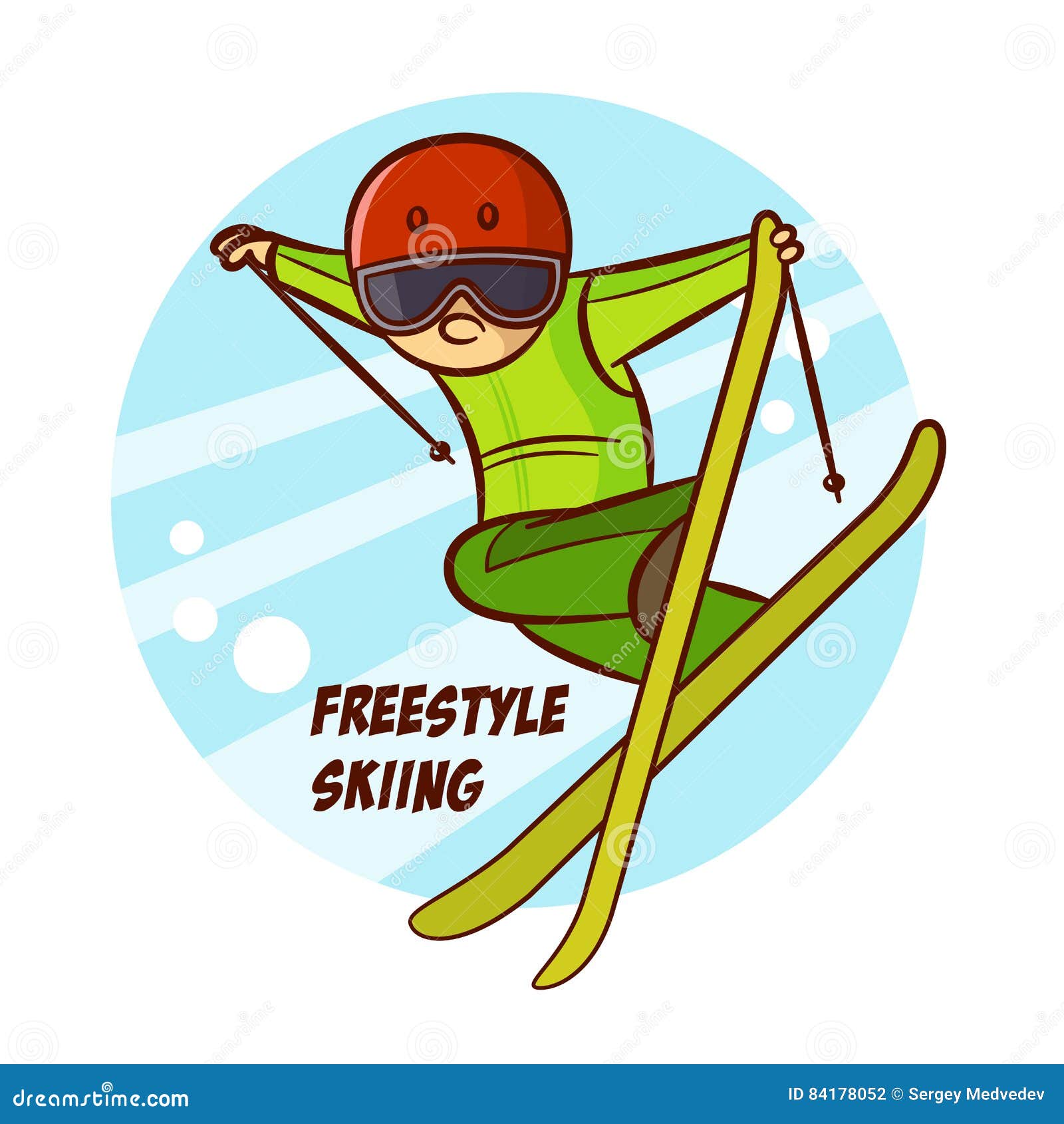 Winter Sport Freestyle Skiing Sticker Stock Vector - Illustration of ...