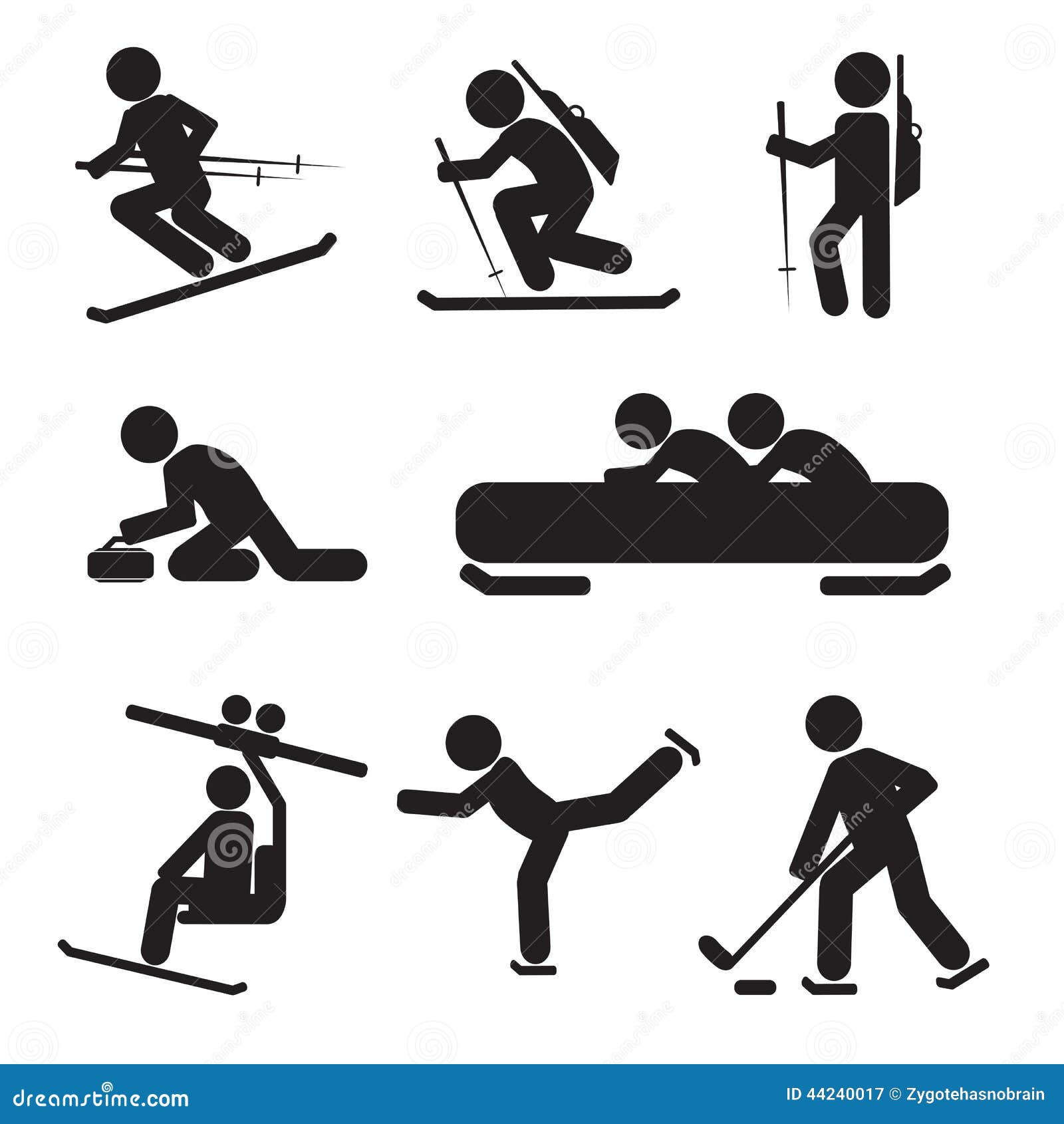 Winter Sport Icon Set stock vector. Illustration of freestyle - 44240017