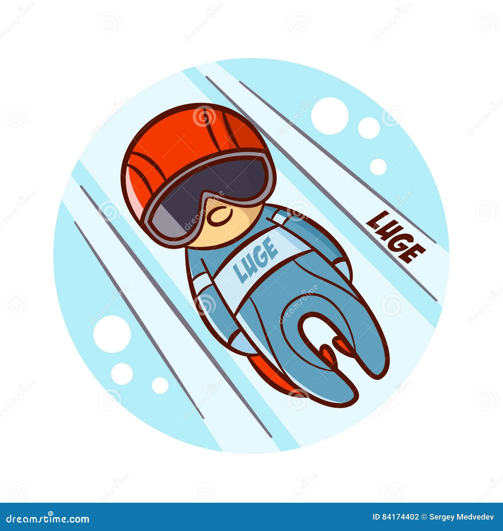 Winter Sport Luge Sticker stock vector. Illustration of challenge ...