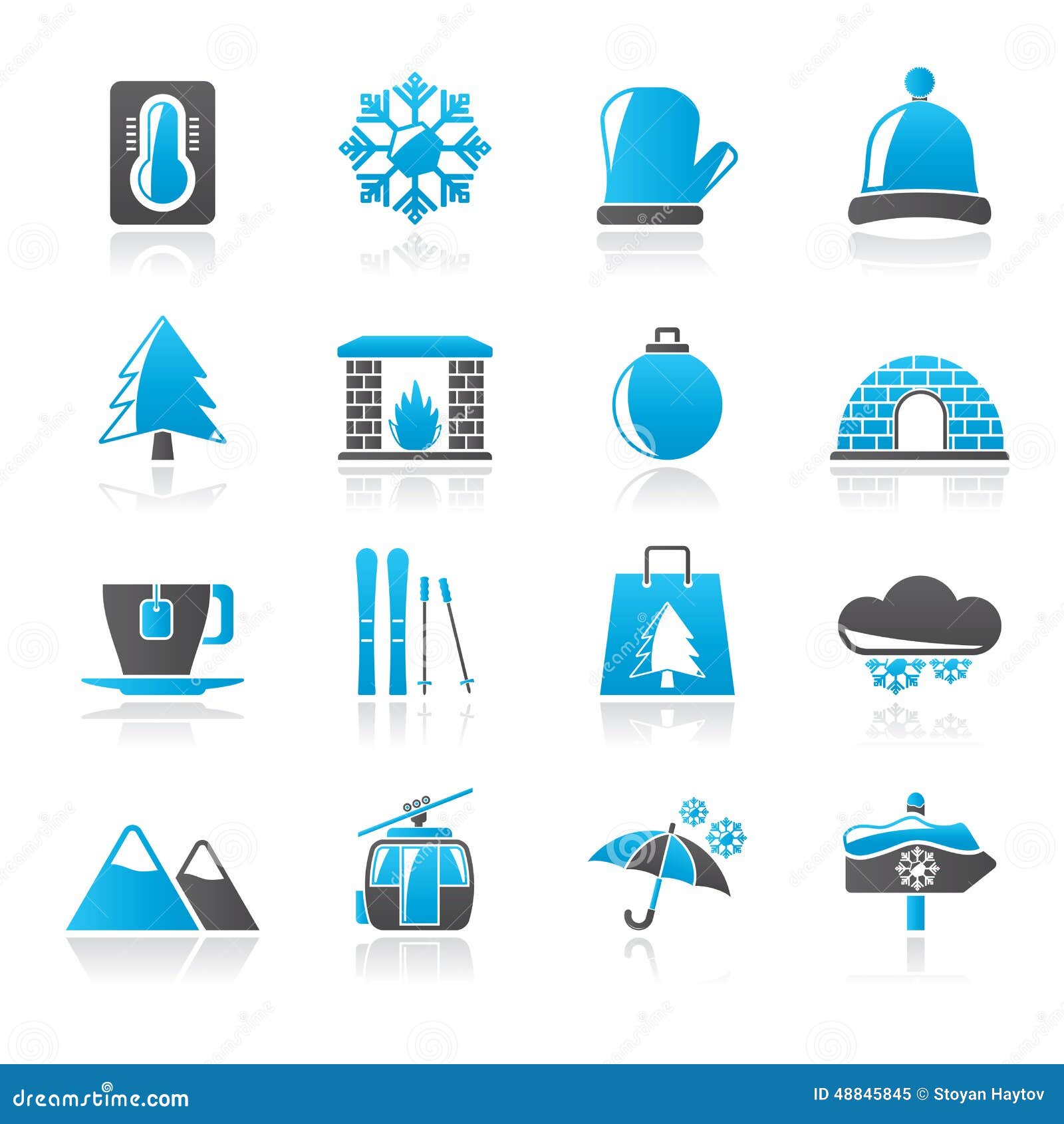 Winter, Sport and Relax Icons Stock Vector - Illustration of site ...