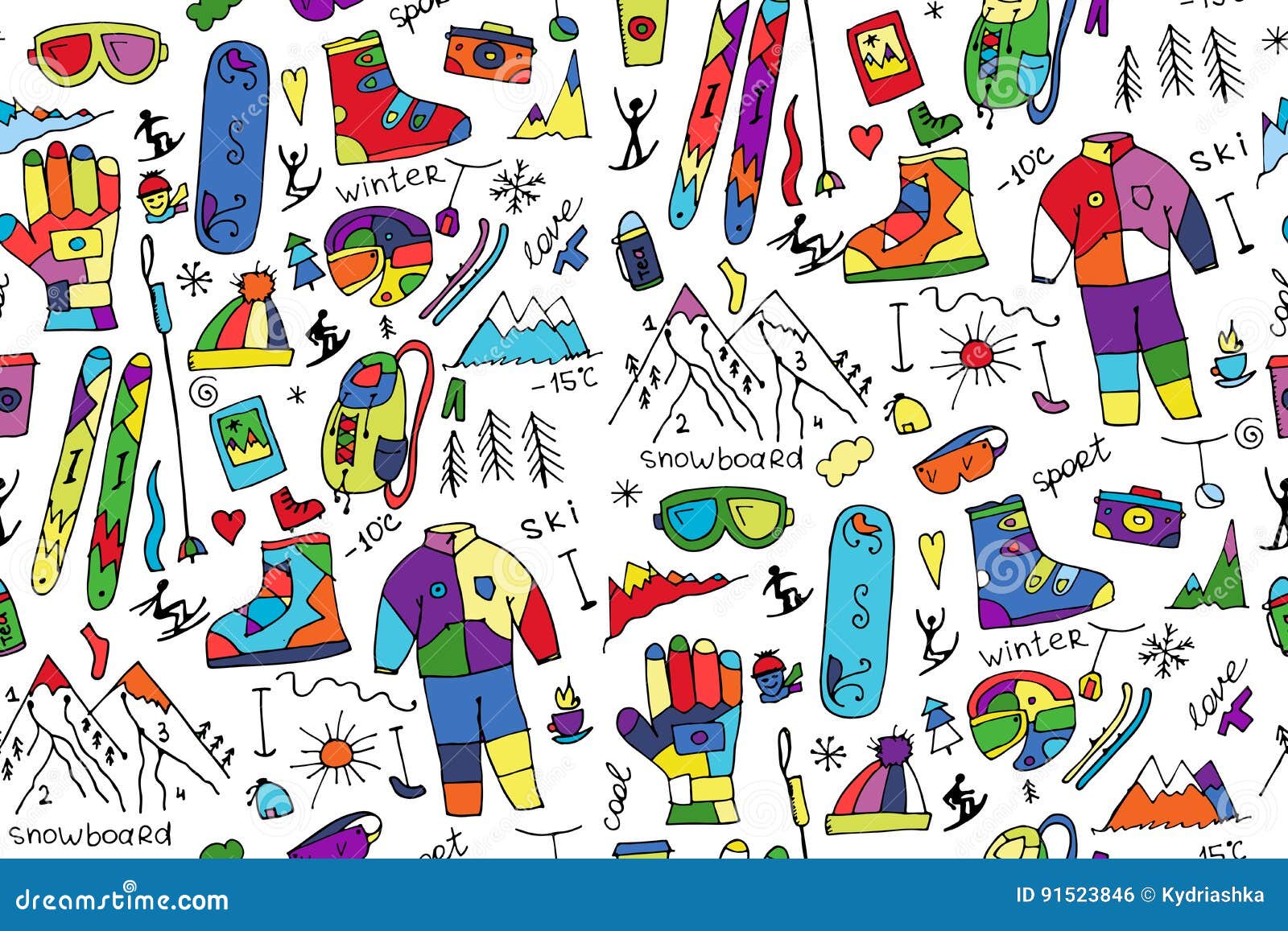 Winter Sport, Seamless Pattern for Your Design Stock Vector ...