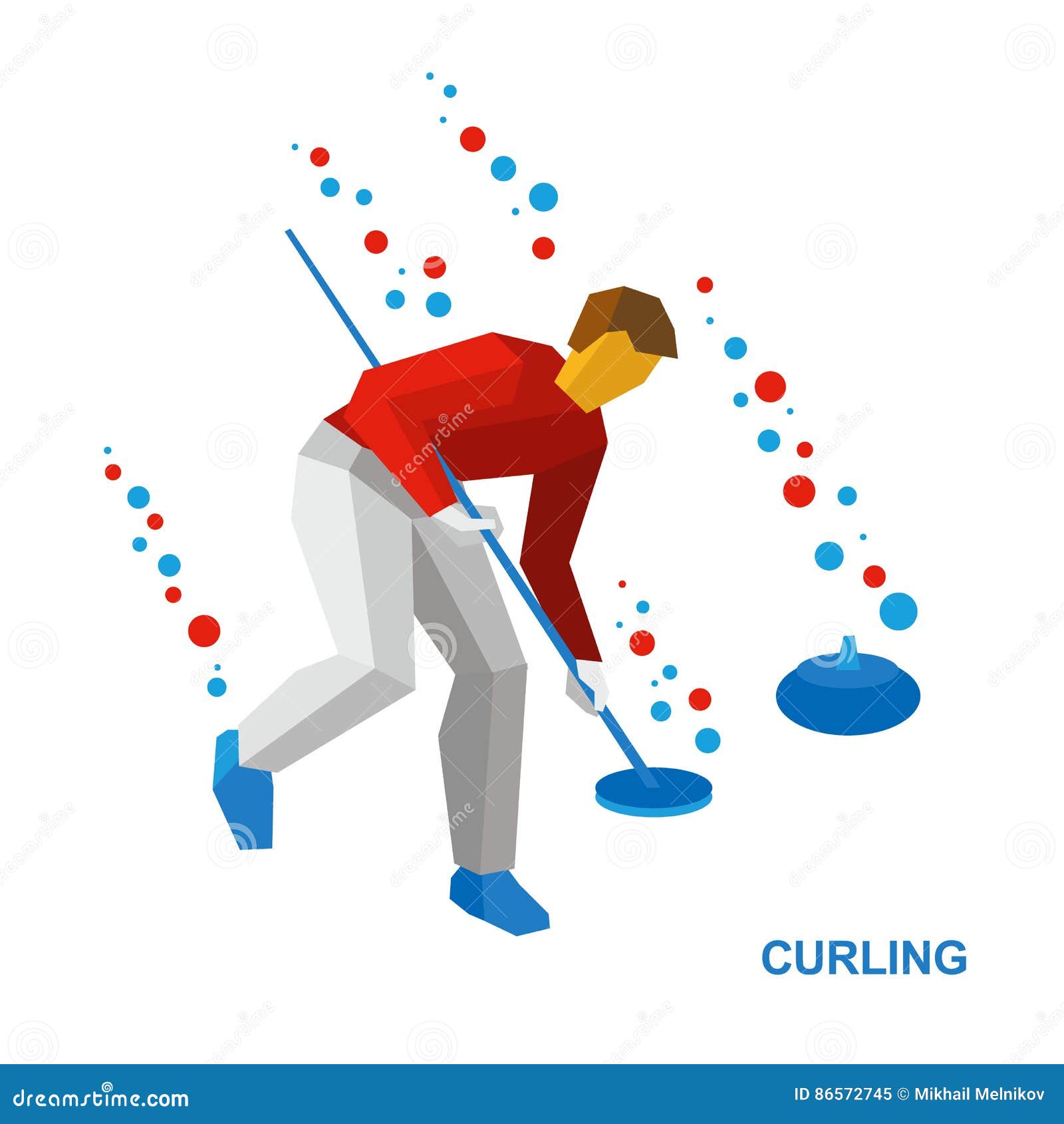 Winter Sports - Curling. Cartoon Player Clear Way To Stone Stock Vector ... Winter Sports - Curling. Cartoon Player Clear Way To Stone Stock Vector ...