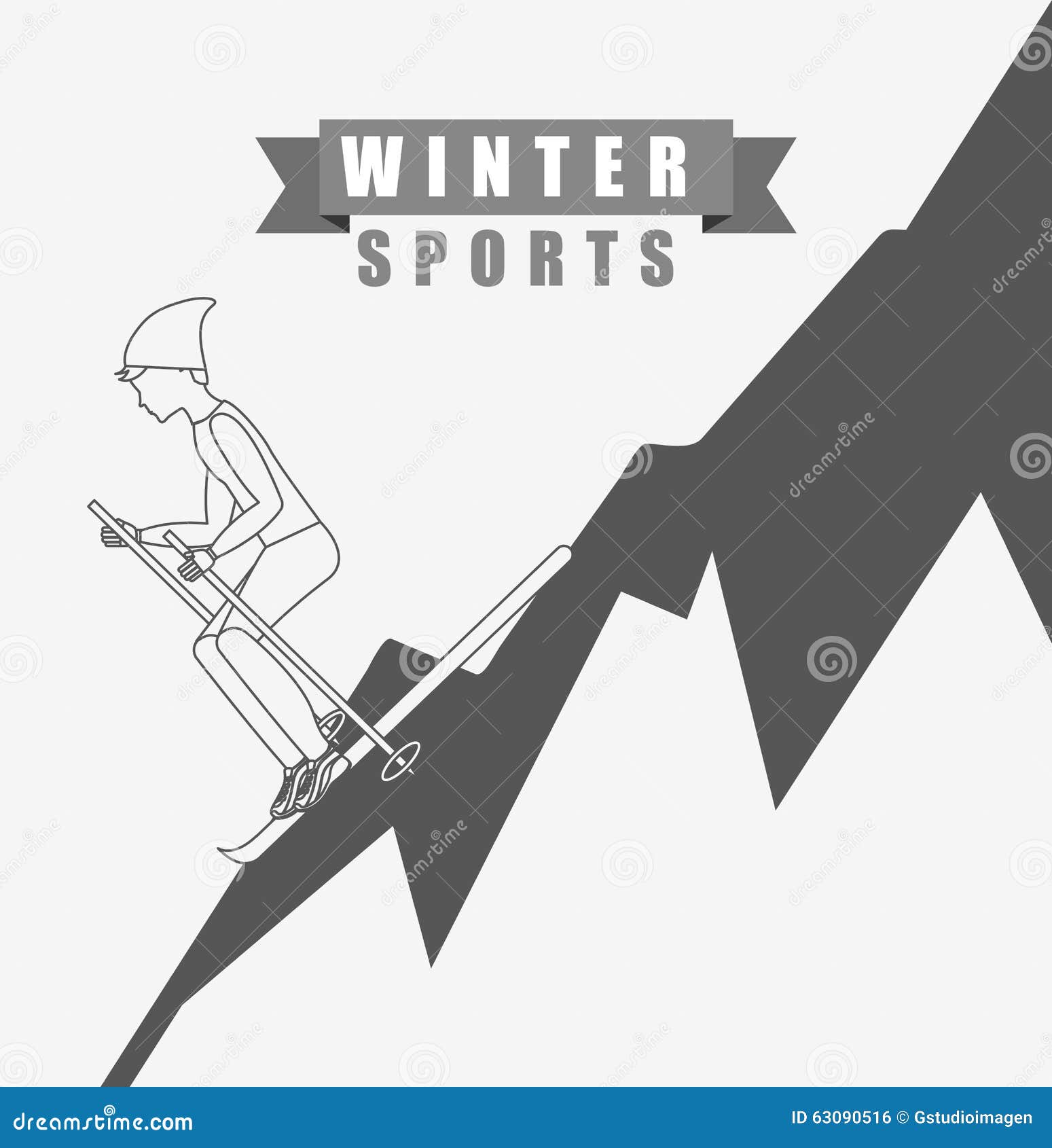 Winter sports design stock vector. Illustration of label - 63090516
