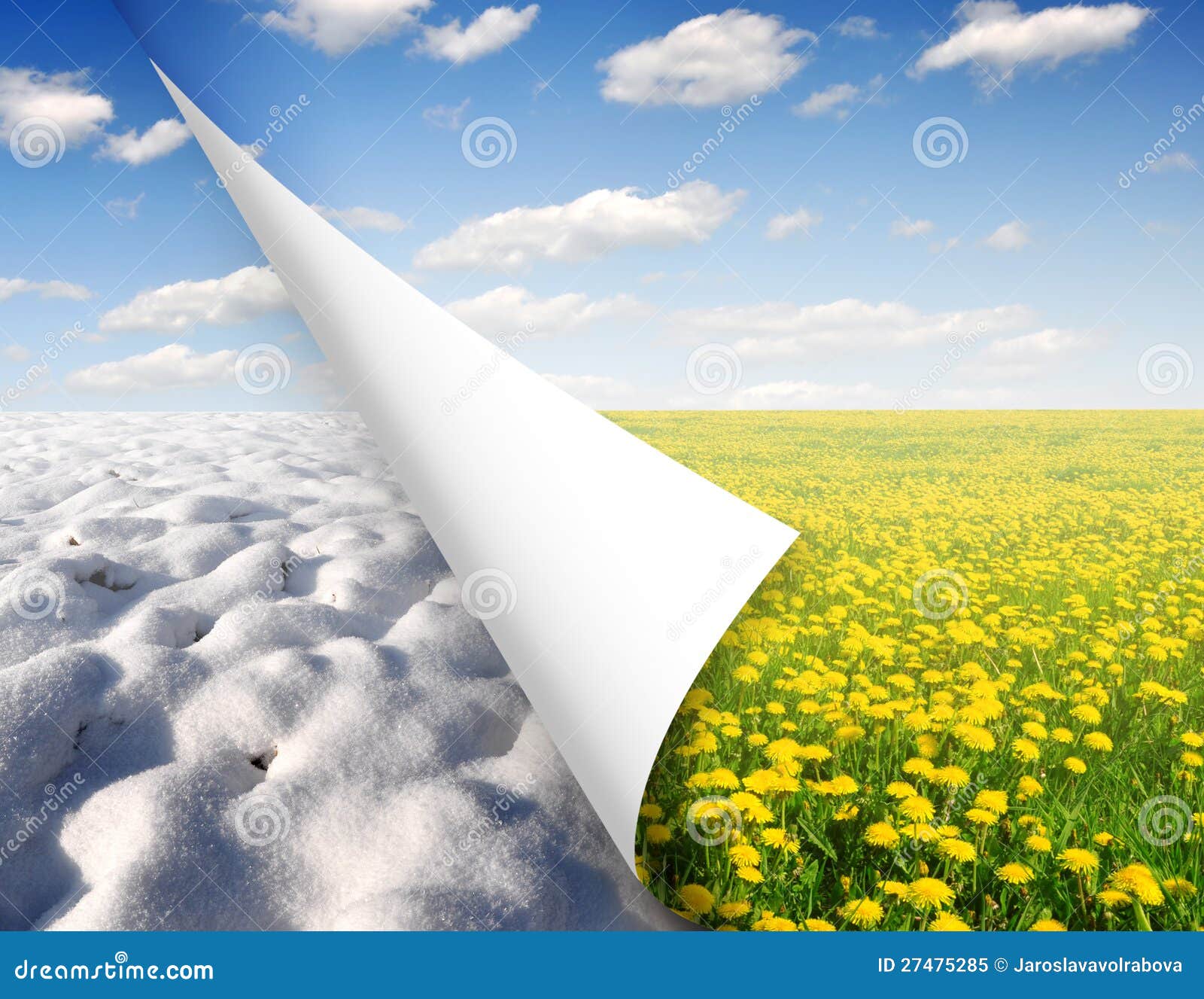 Winter and Spring Landscape Stock Image - Image of field, landscape ...