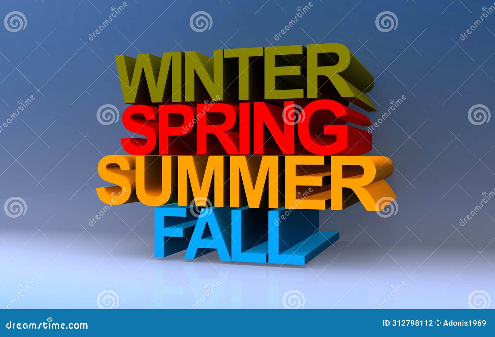 Winter Spring Summer Fall on Blue Stock Illustration - Illustration of ...